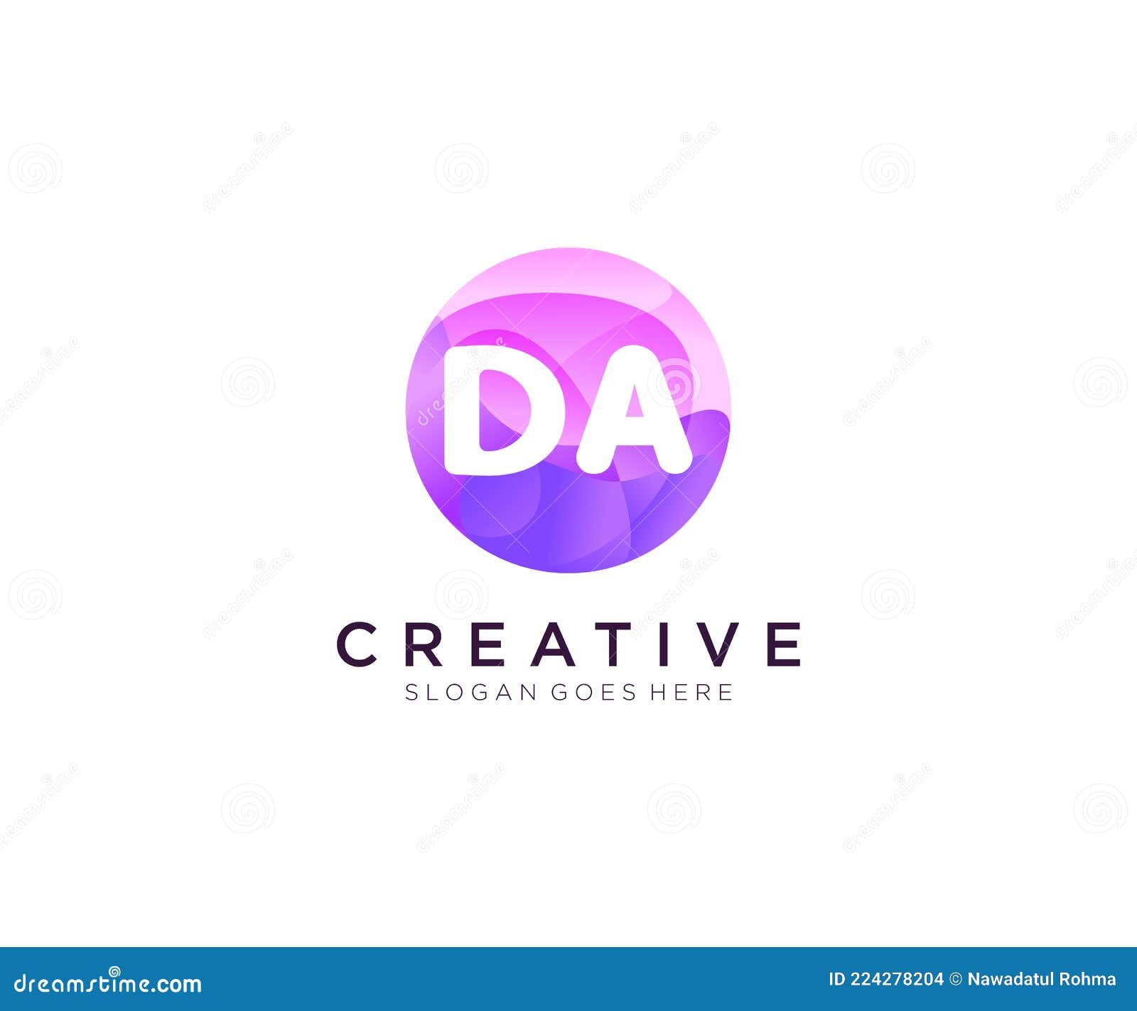 DA Initial Logo with Colorful Circle Template Vector Stock Illustration ...