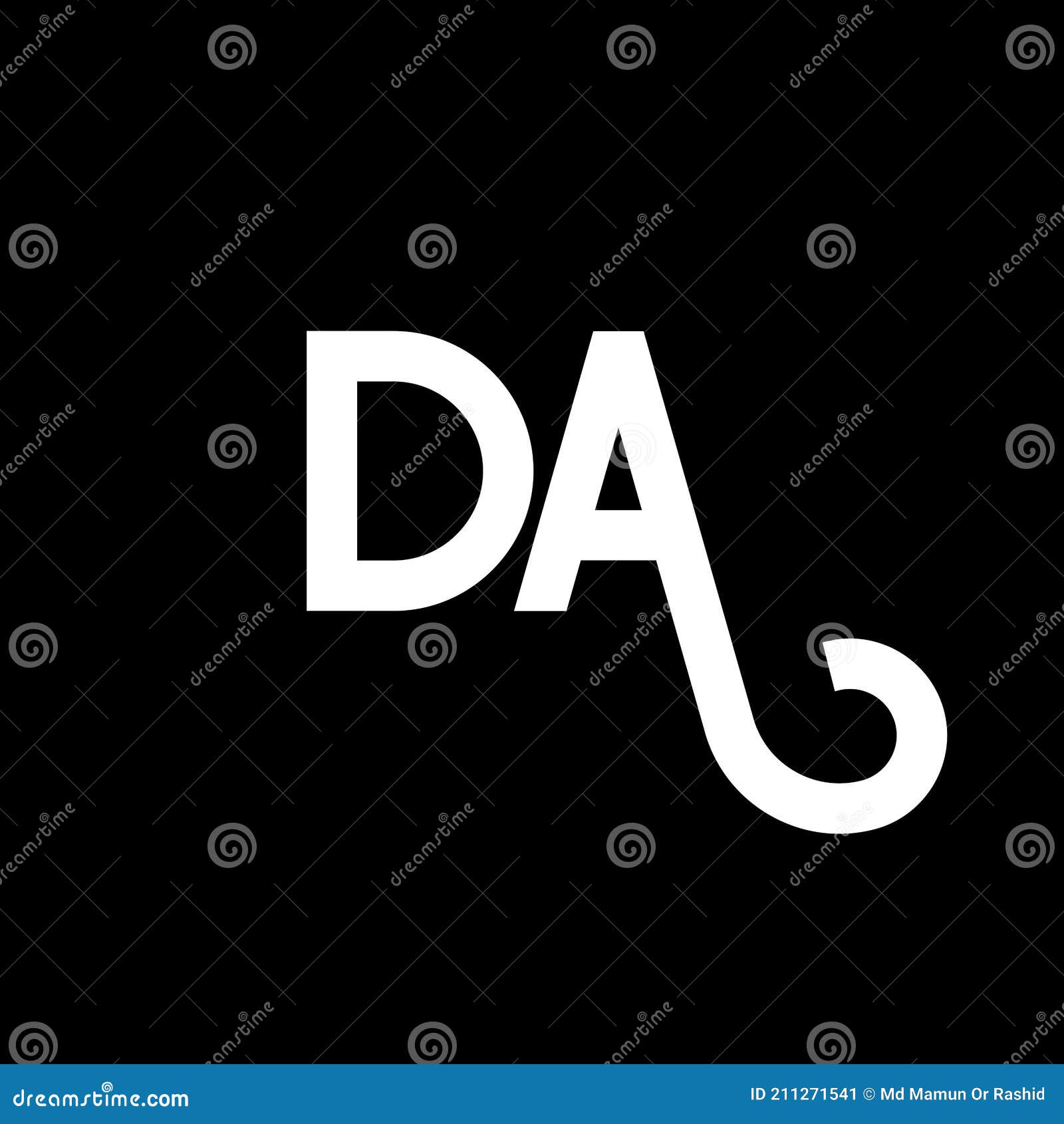 DA Letter Logo Design On Black Background. DA Creative Initials Letter ...