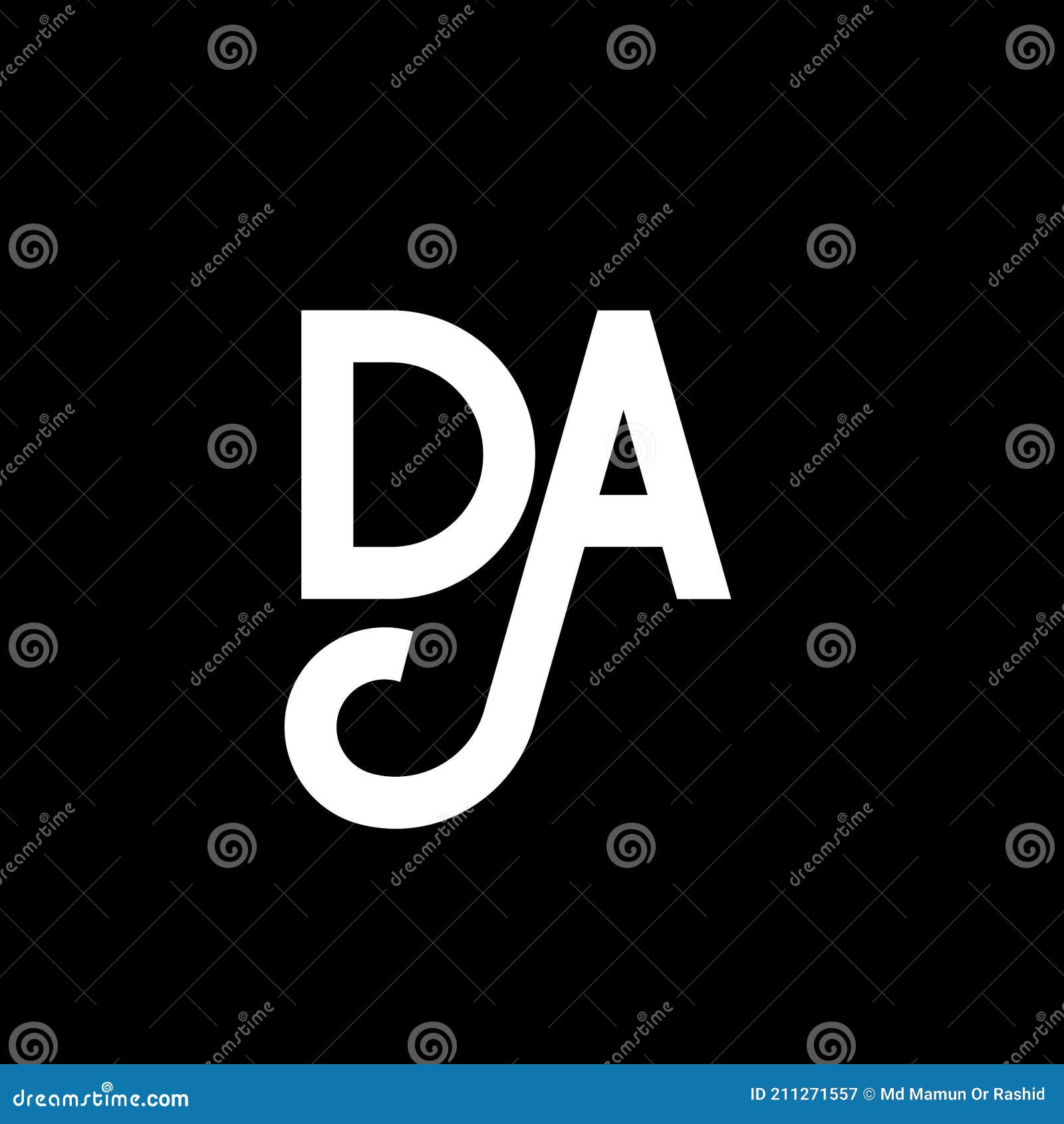 DA Letter Logo Design On Black Background. DA Creative Initials Letter ...