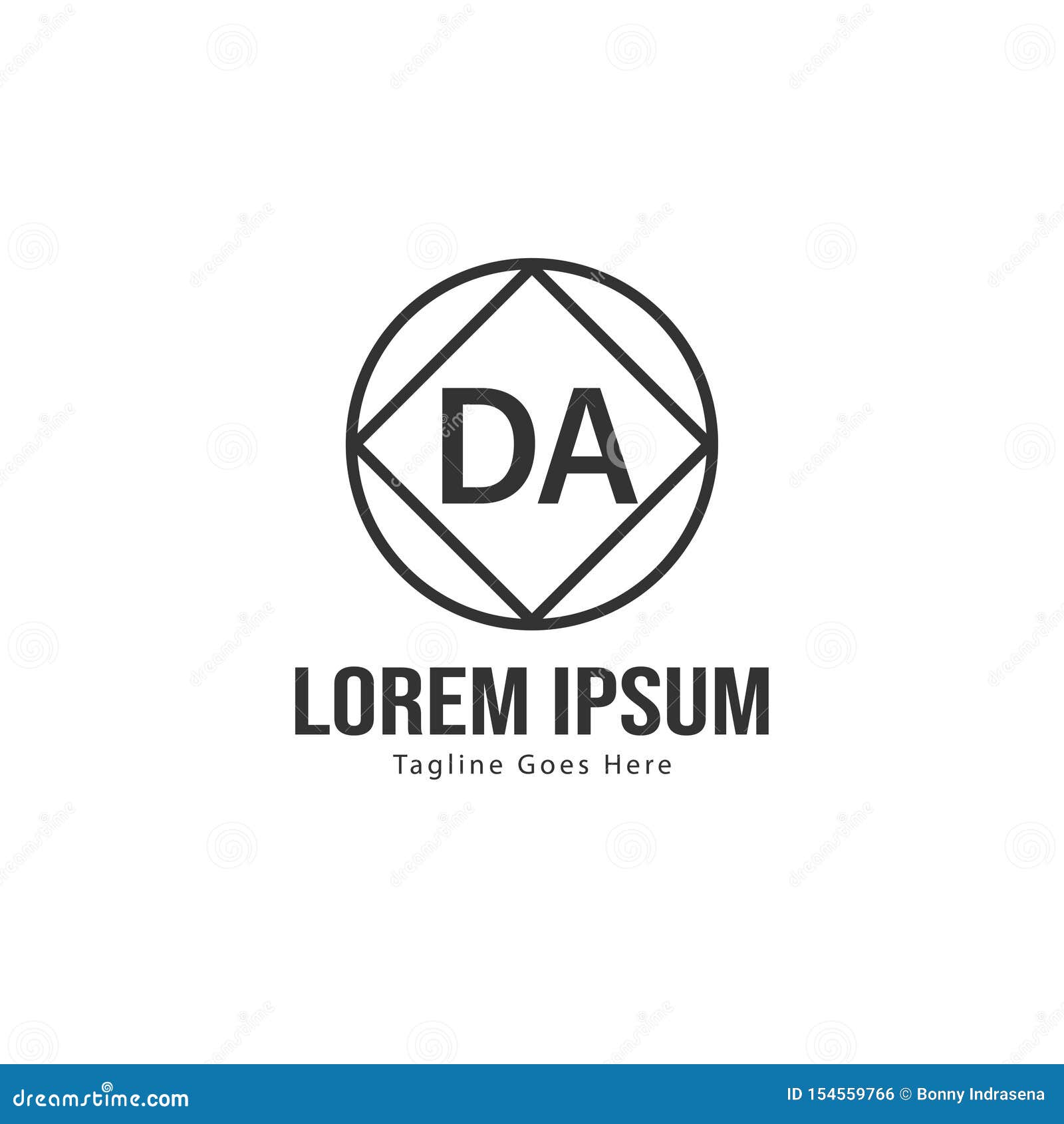 DA Letter Logo Design. Creative Modern DA Letters Icon Illustration ...