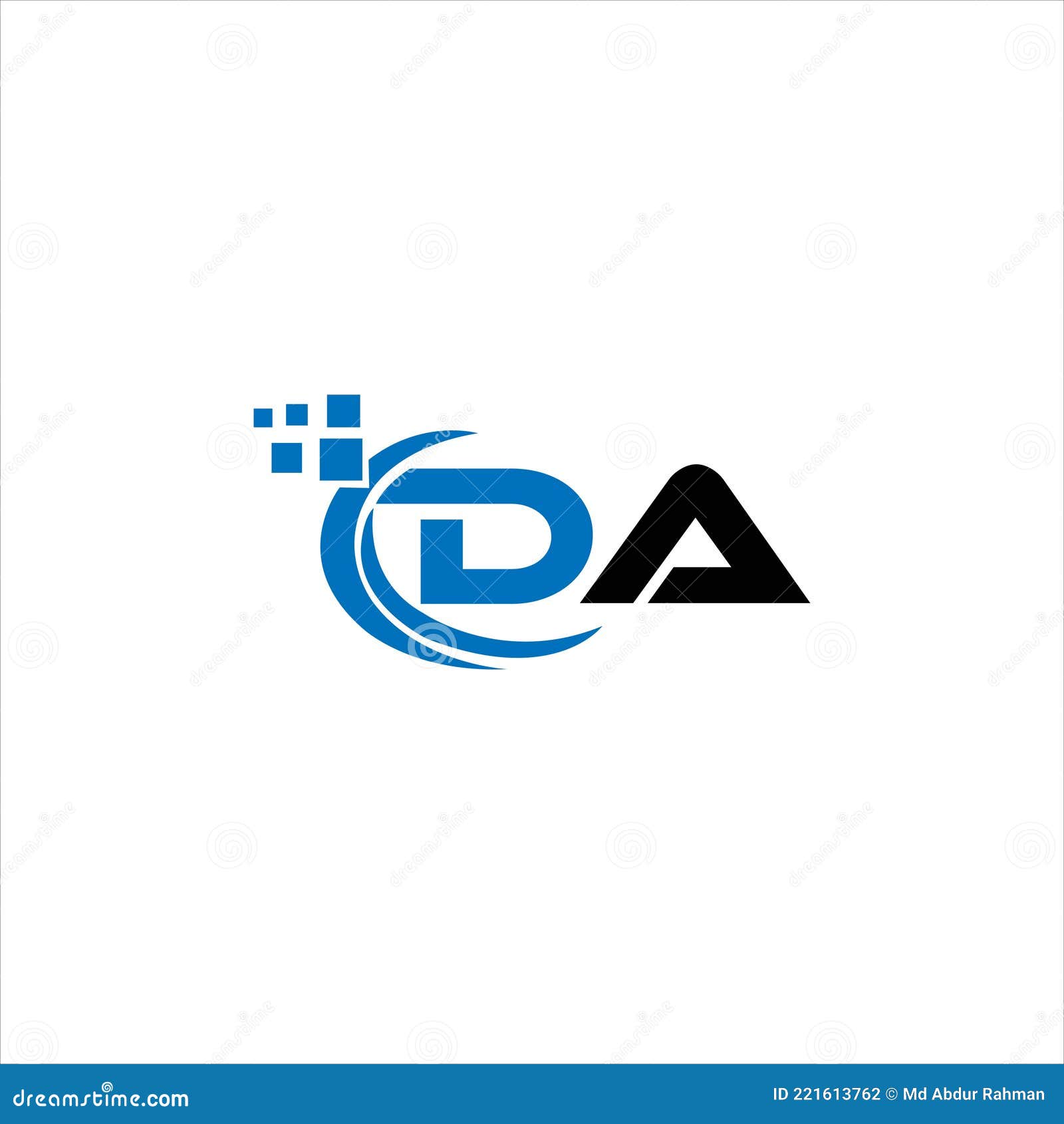 DA Letter Logo Design on White Background. DA Creative Initials Letter ...