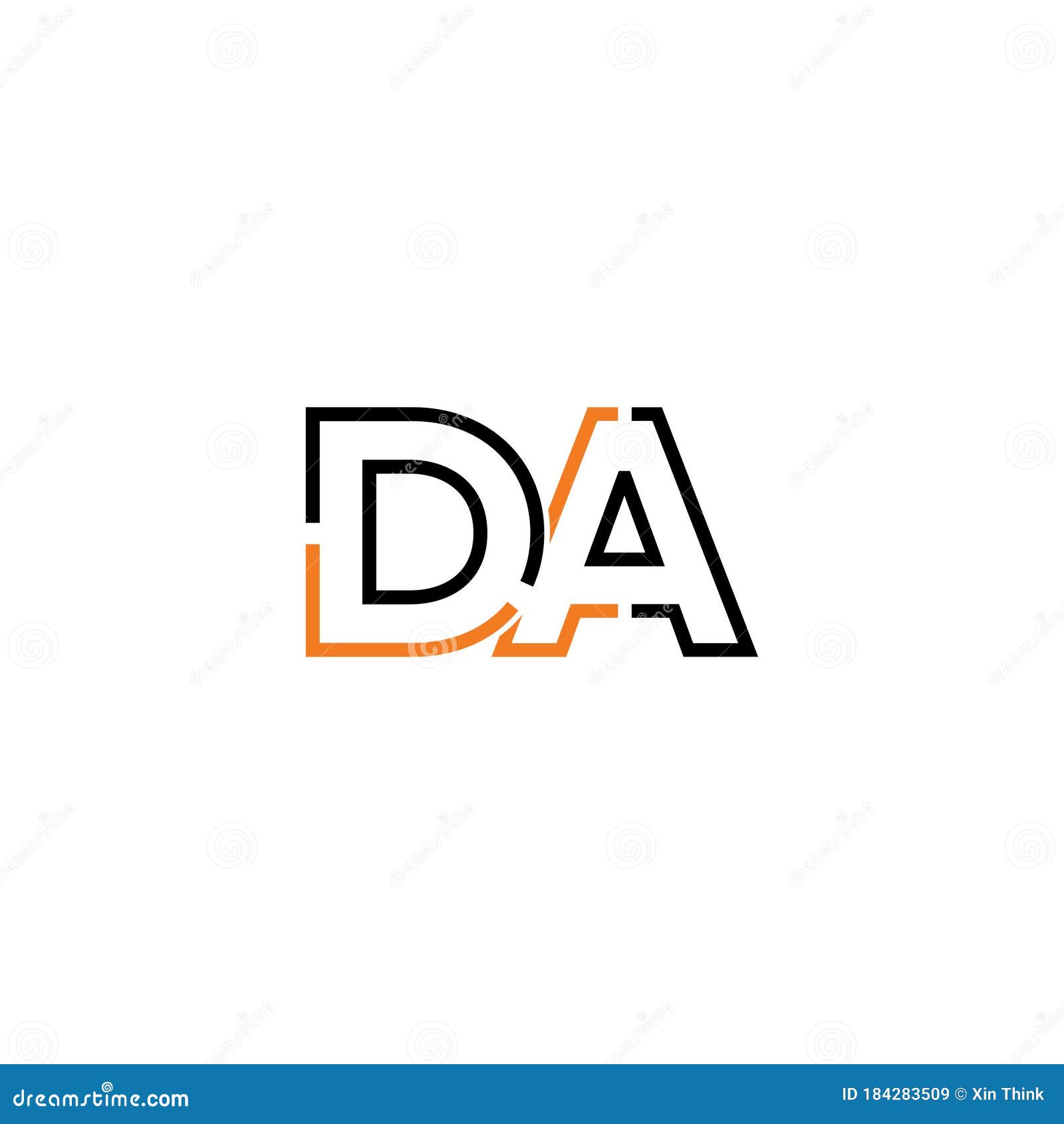 DA Letter Logo Icon Design Template Elements Stock Vector ...