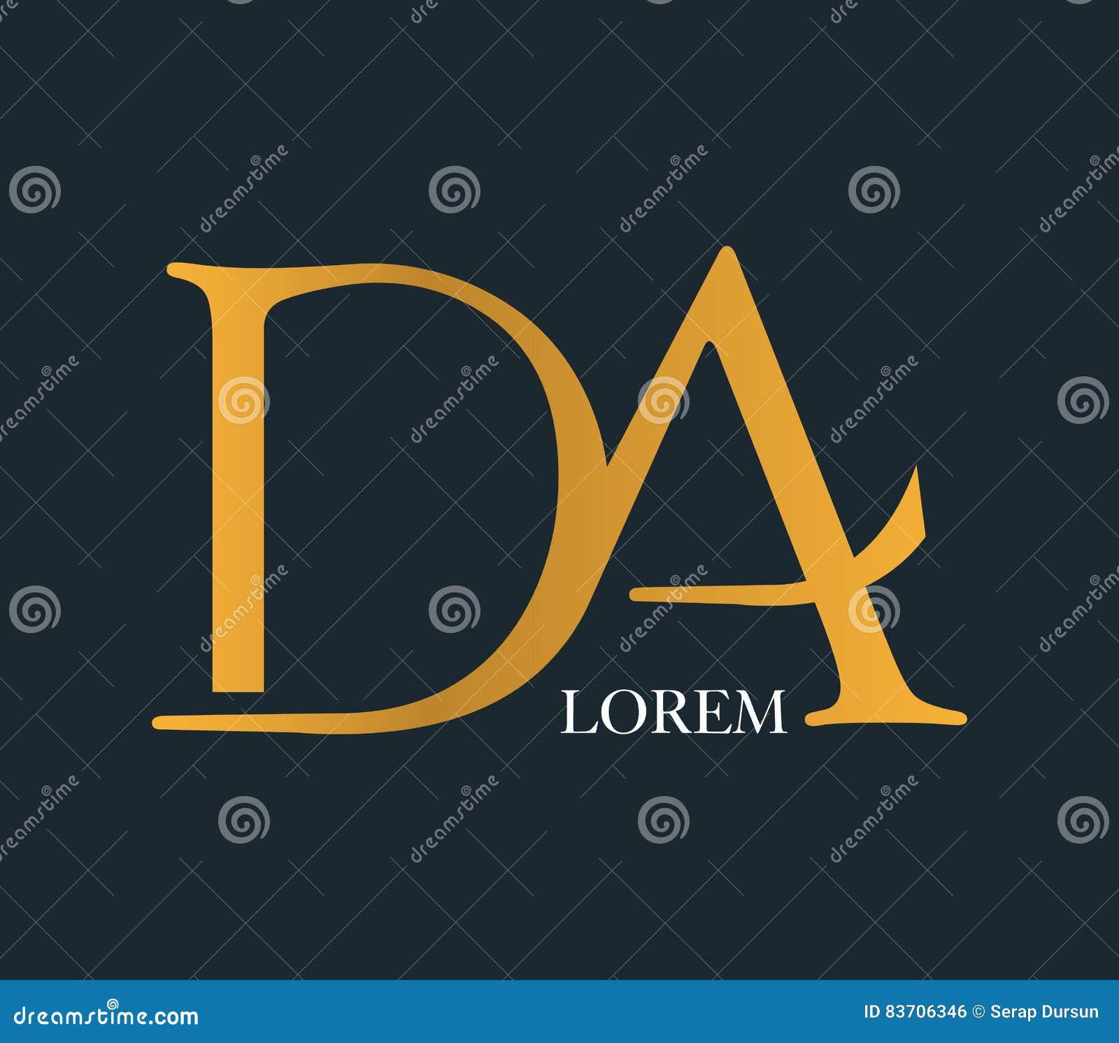 DA Logo Concept Design stock illustration. Illustration of alliance ...