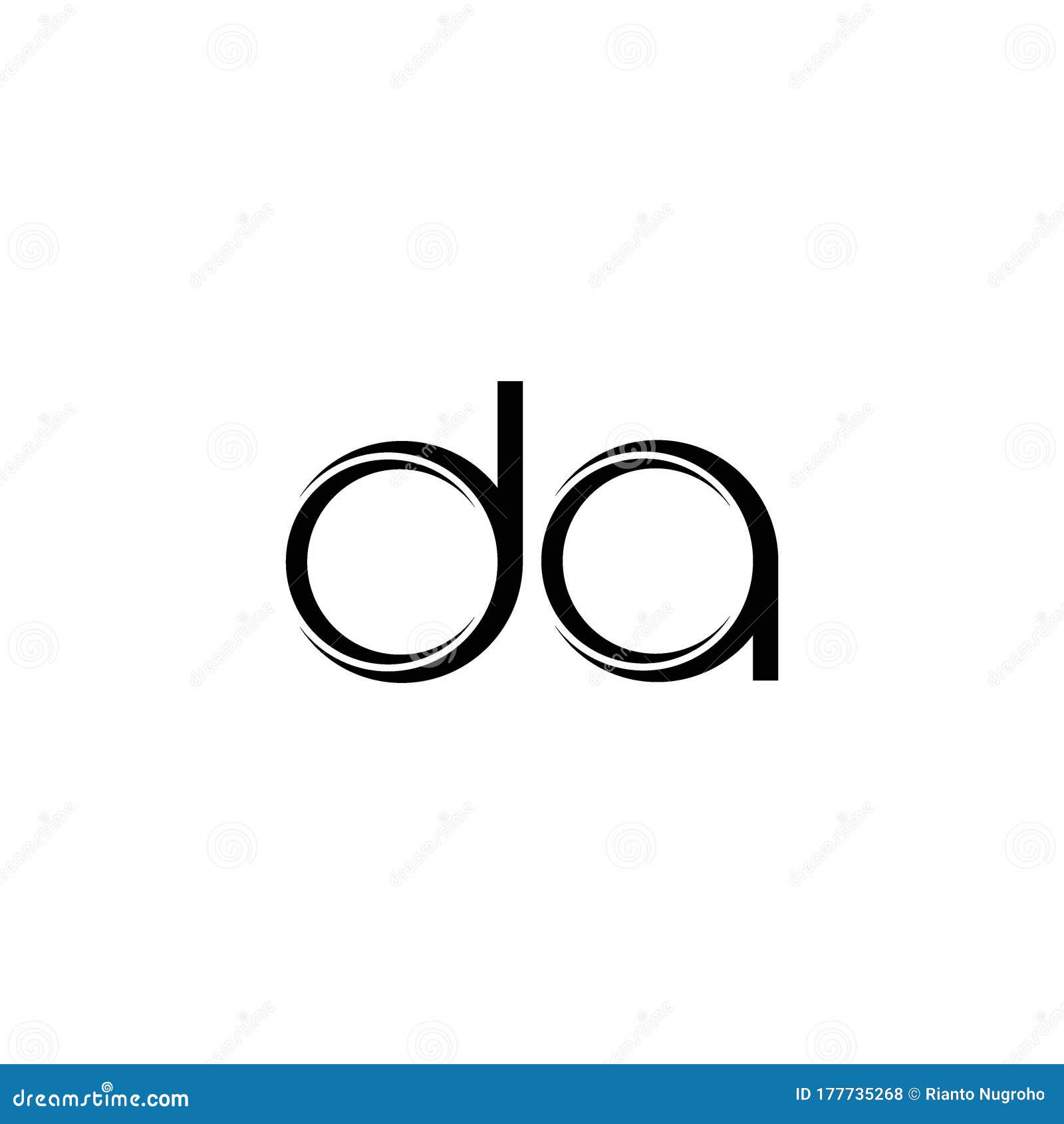 DA Logo Monogram with Slice Rounded Modern Design Template Stock Vector ...