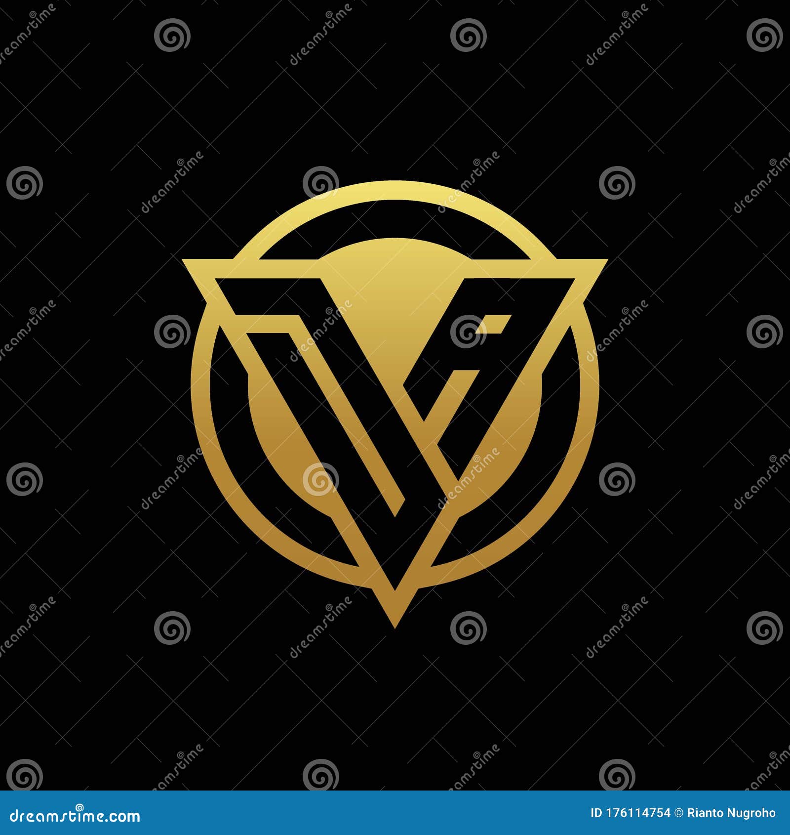 DA Logo Monogram with Triangle Shape and Circle Rounded Isolated on ...