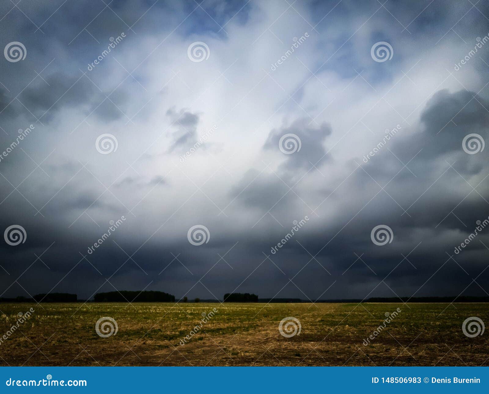 Dark Sky Clouds in the Field Stock Image - Image of beauty, fields ...