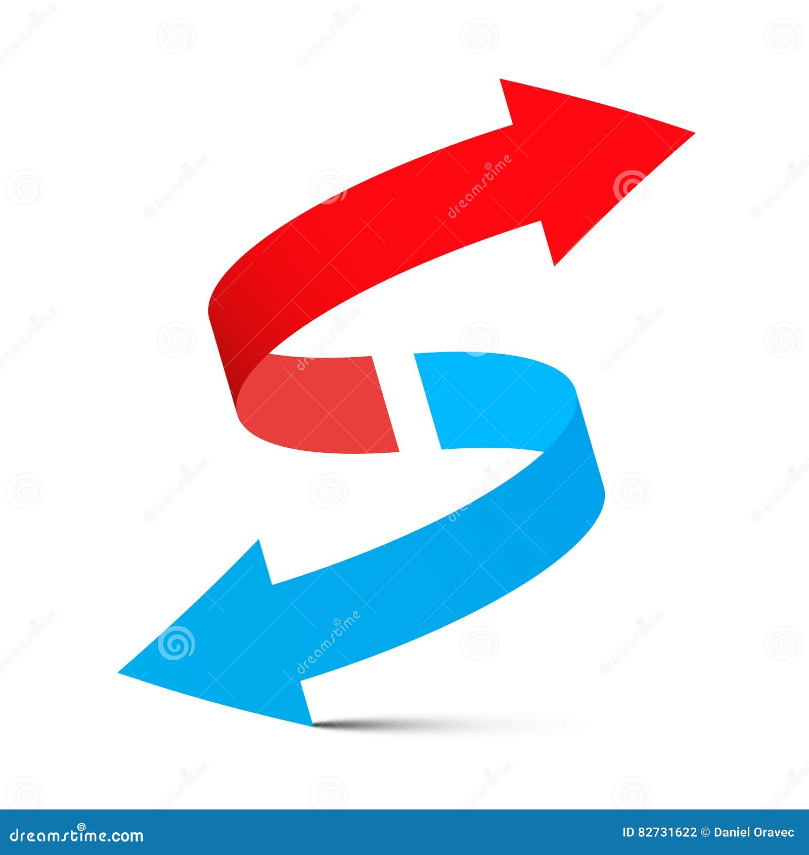 Da Seta Seta Azul Vermelha Acima - Para Baixo Ilustração Stock ...