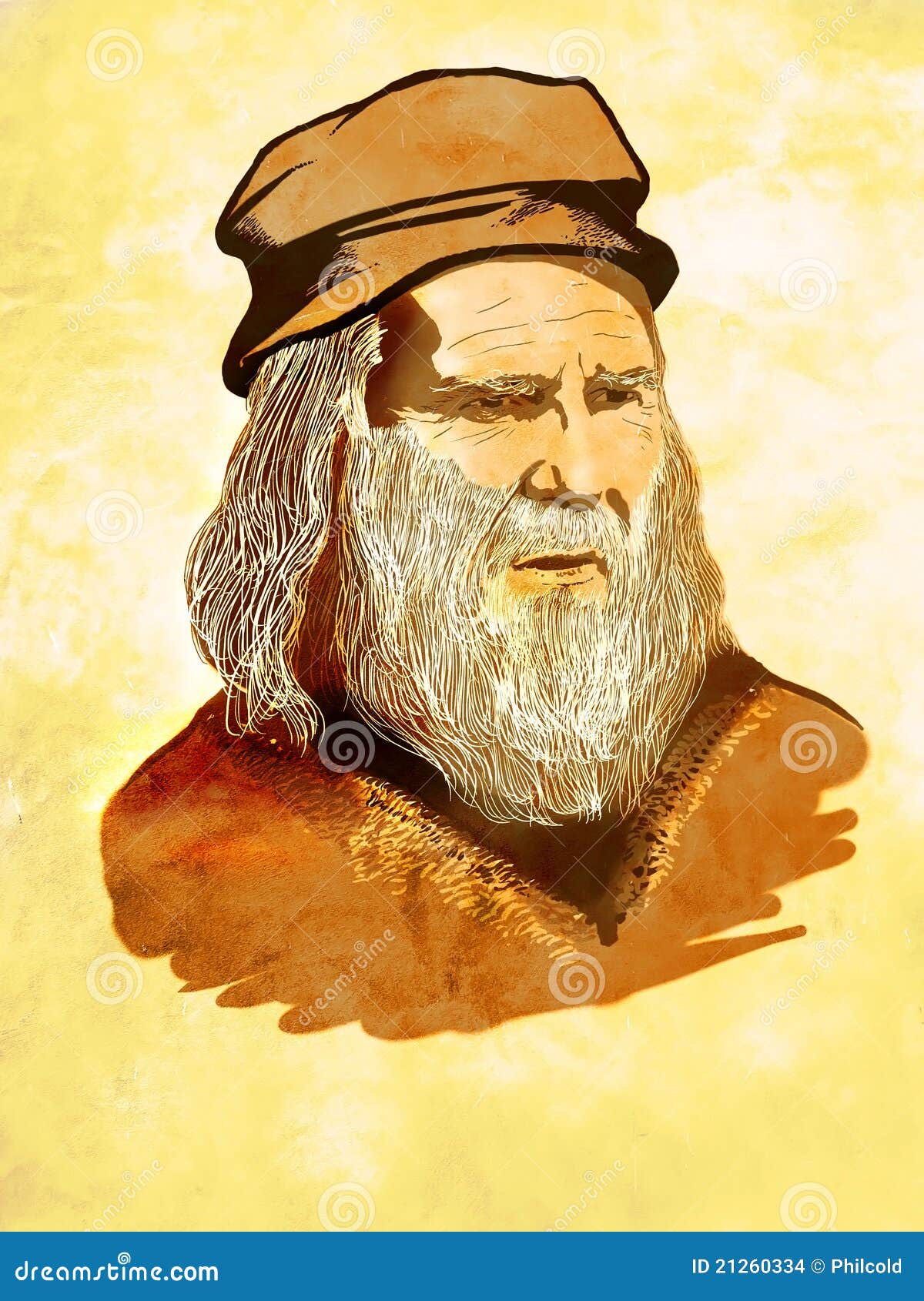 Da Vinci portrait editorial stock image. Illustration of artistic ...