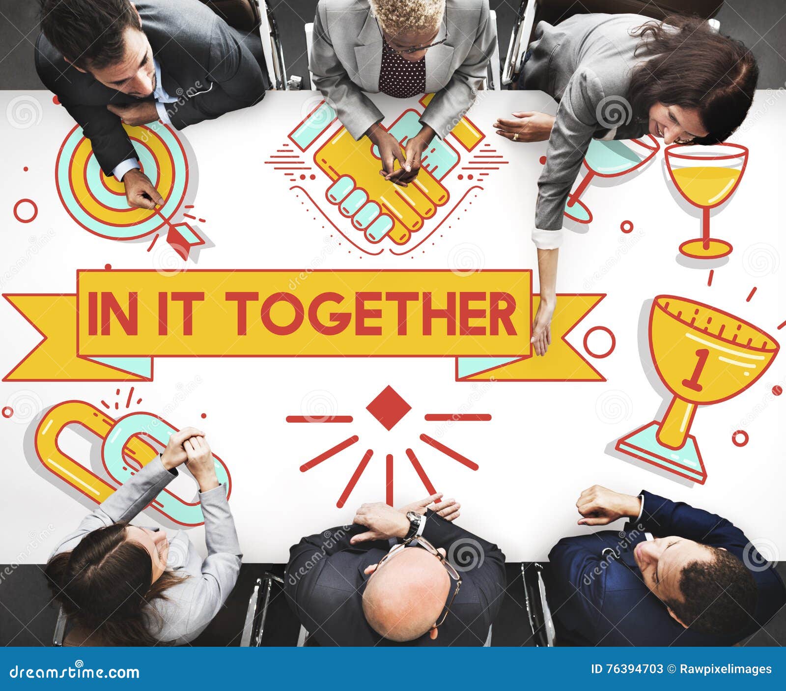 Daarin Samen Team Corporate Connection Support Concept Stock Afbeelding ...