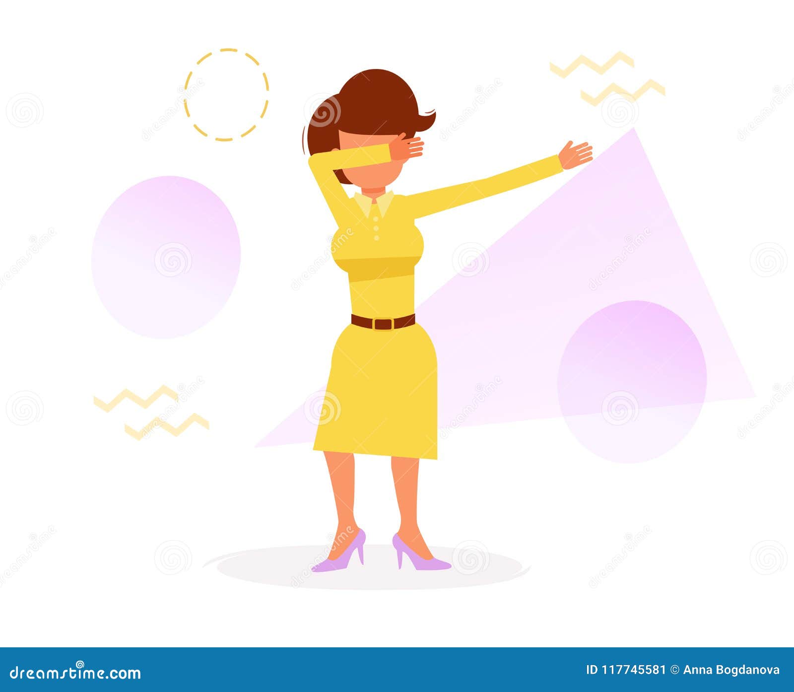 Dab dance Vector. Cartoon stock vector. Illustration of vector - 117745581