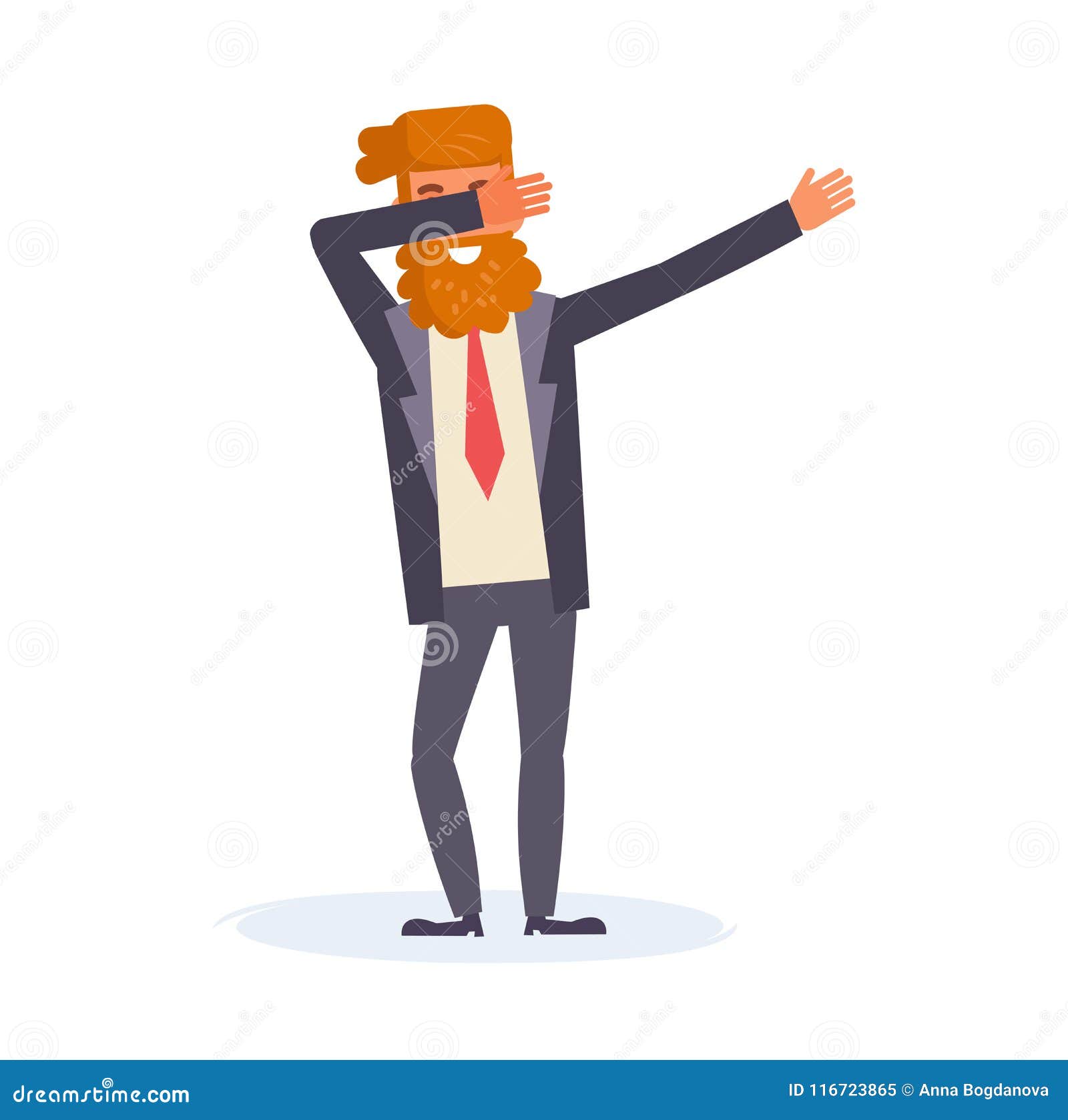 Dab dance Vector. Cartoon stock vector. Illustration of male - 116723865