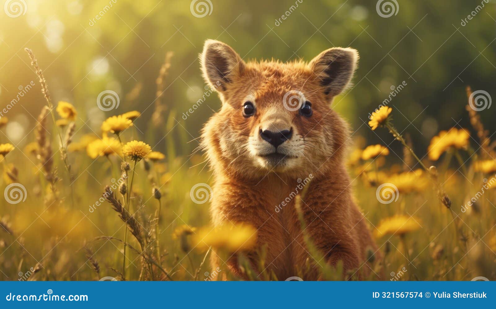 Dabbing Animals Celebrate a SunKissed Meadow a Vibrant D. Stock Photo ...