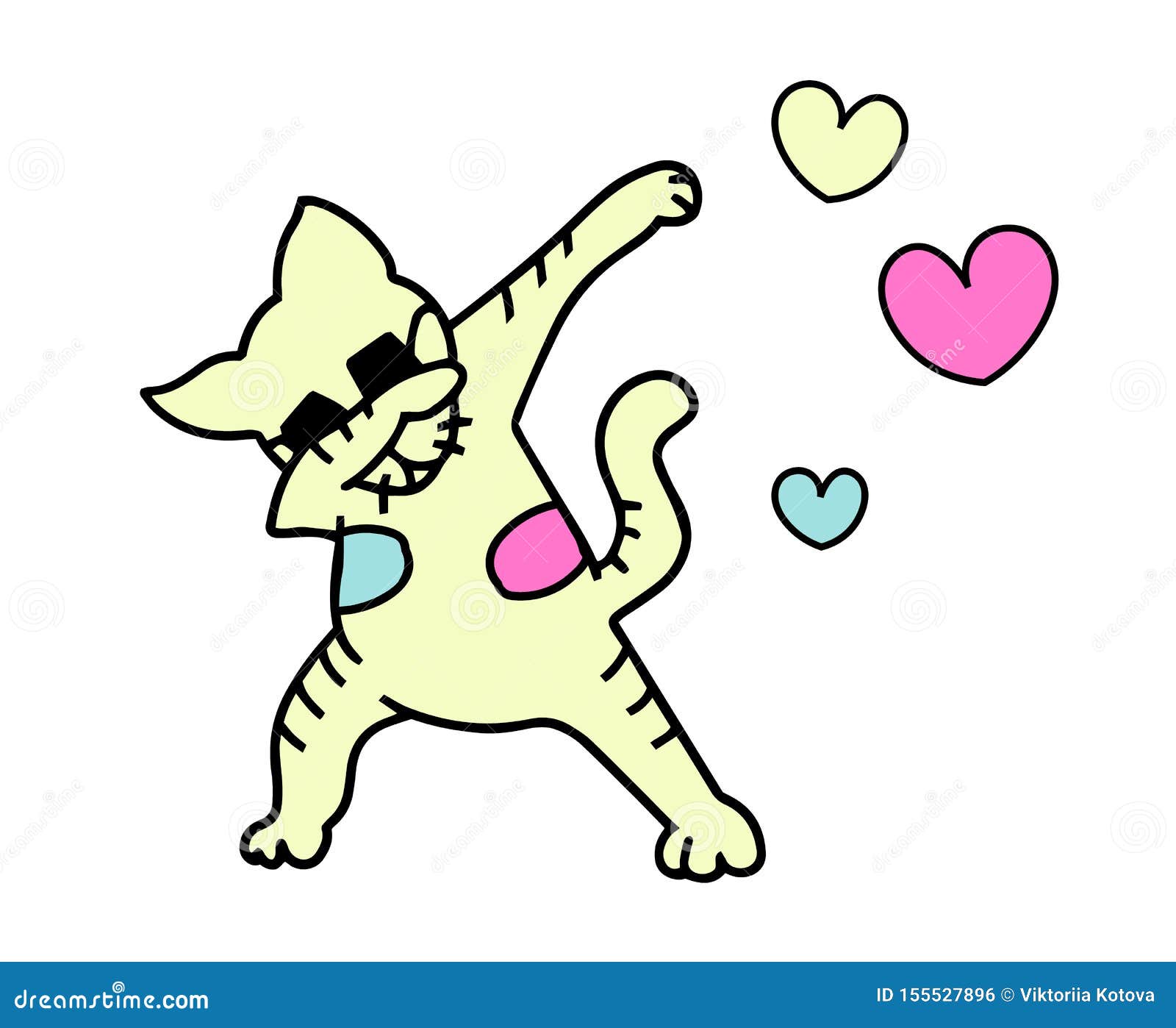 Dabbing Cat. Vector Design. Cat of Dab Style Stock Vector ...