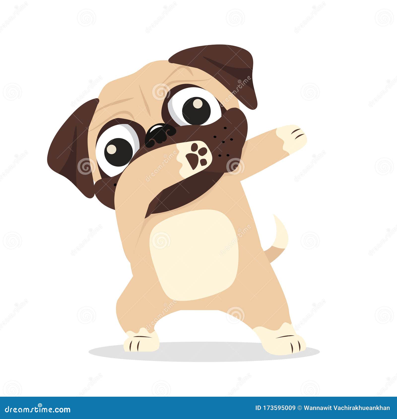 Dabbing Pug Cool Cartoon Vector Stock Vector - Illustration of ...