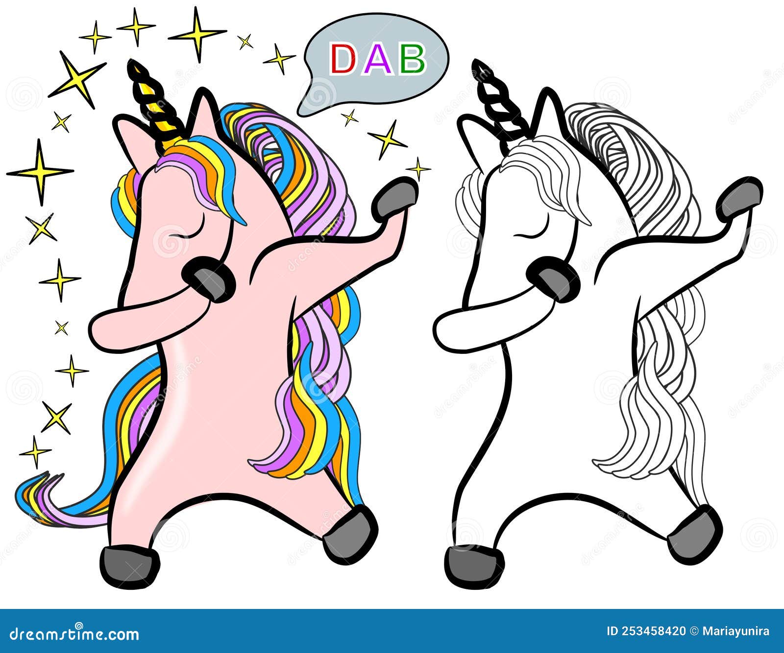 Dabbing Unicorn. Dab Dancing Meme Pose, Dreamy Horse In Cool Glasses ...
