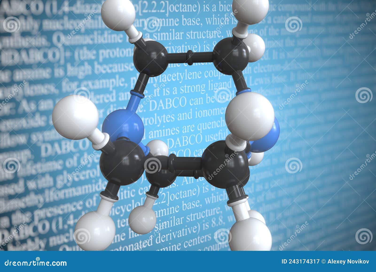 Dabco Scientific Molecular Model, 3D Rendering Stock Illustration ...