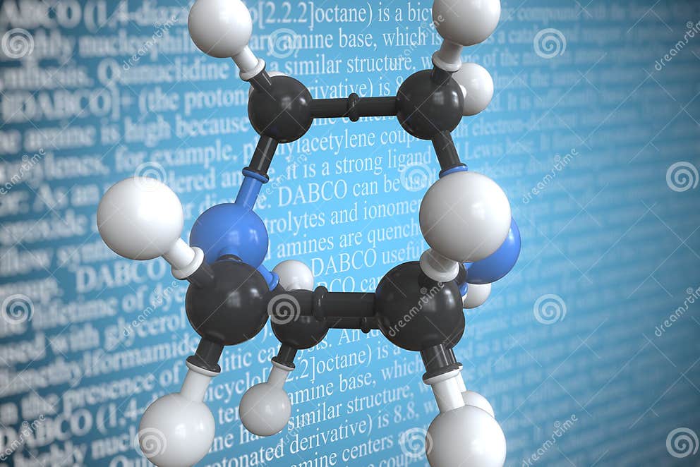 Dabco Scientific Molecular Model, 3D Rendering Stock Illustration ...
