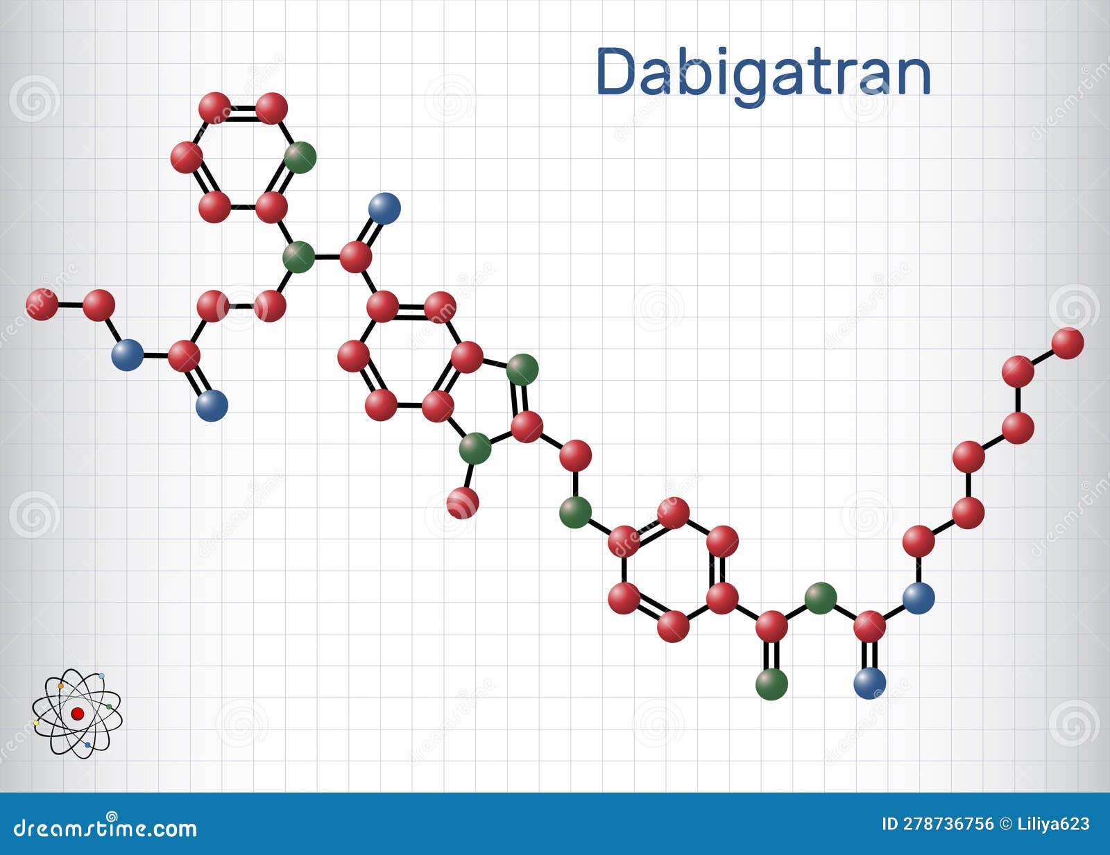 Dabigatran Molecule. It Is Anticoagulant Medication. Structural ...