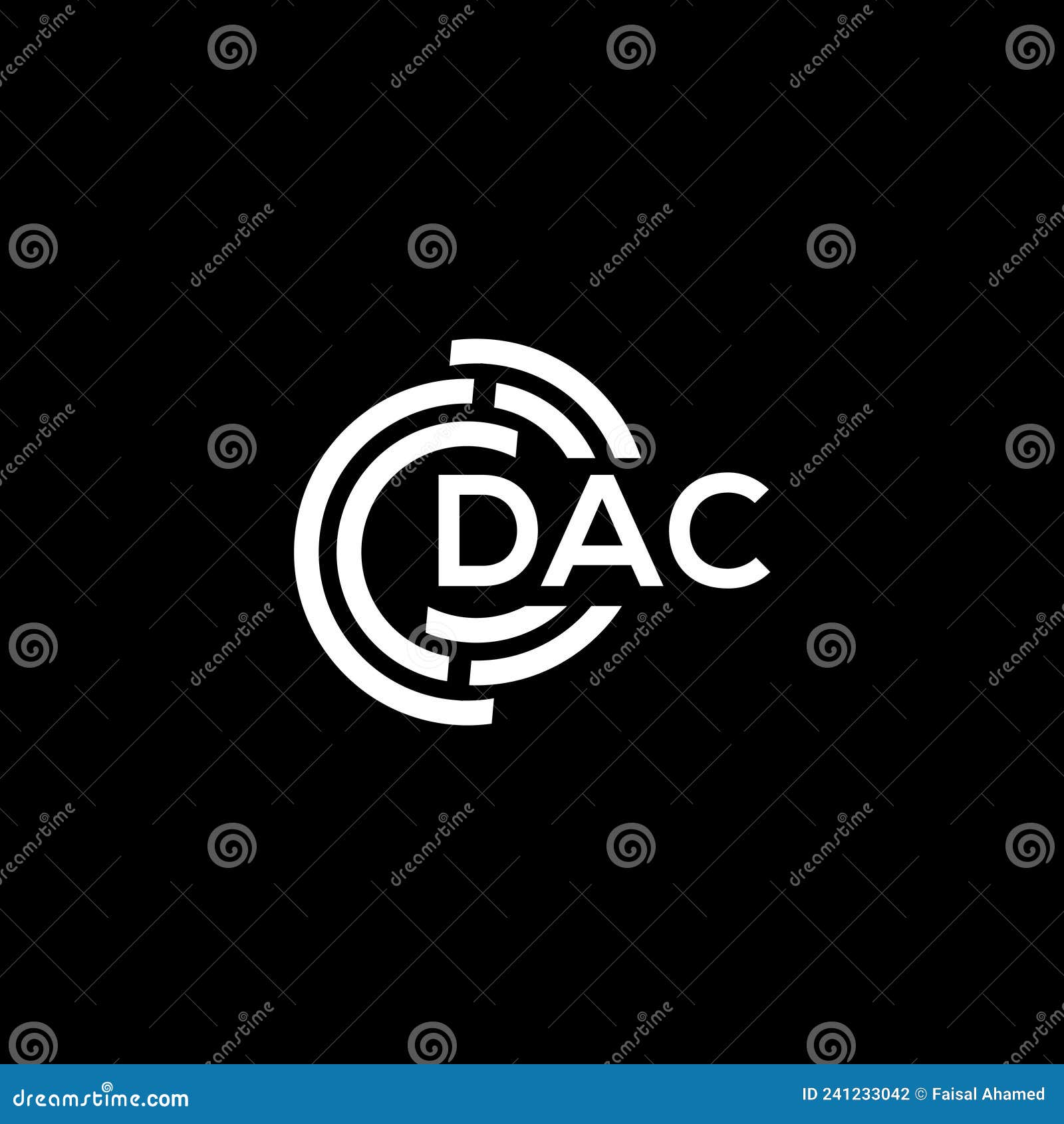 DAC Letter Logo Design On Black Background. DAC Creative Initials ...