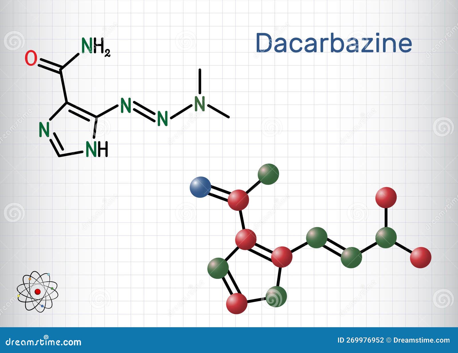 Dacarbazine Molecular Structure, 3d Model Molecule, Imidazole ...