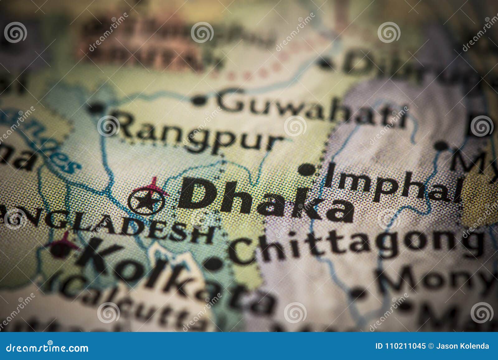 Dacca en mapa imagen de archivo. Imagen de mundo, bangladesh - 110211045