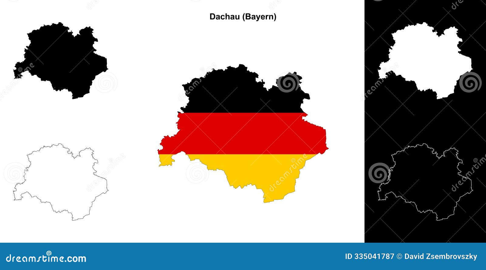 Dachau outline map stock illustration. Illustration of blank - 335041787