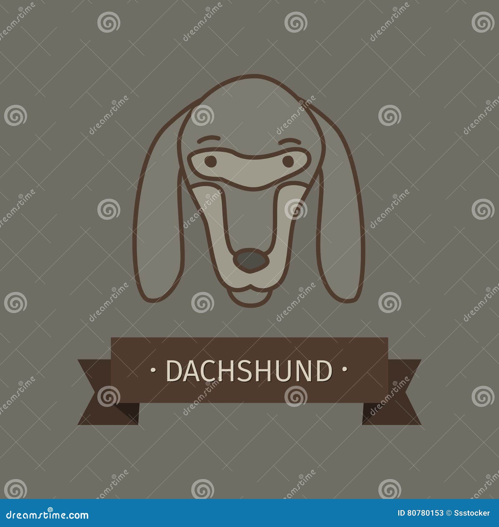 Dachshund Breed Dog for Logo Design Stock Vector - Illustration of head ...