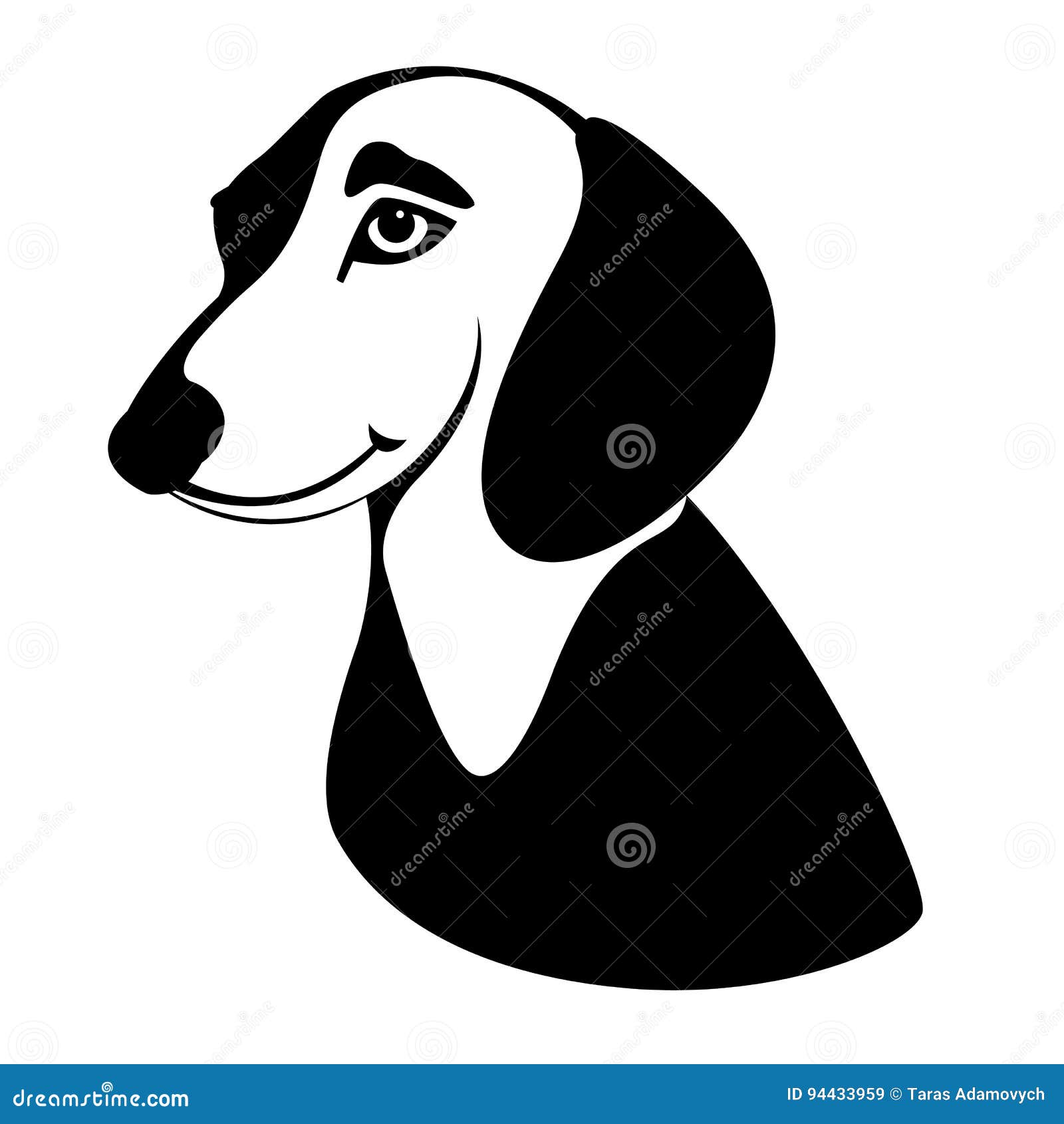 Dachshund Head Vector Illustration Style Stock Vector - Illustration of ...