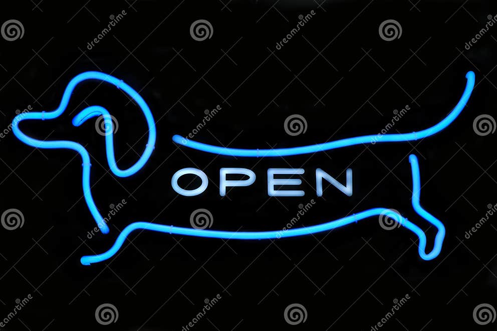 Dachshund Open Sign stock image. Image of black, doggie - 2238875