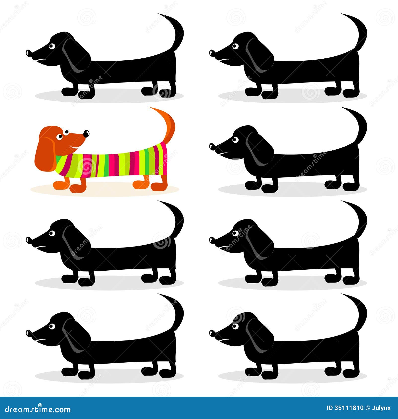 Dachshund - Think Differently Stock Vector - Illustration of simple ...