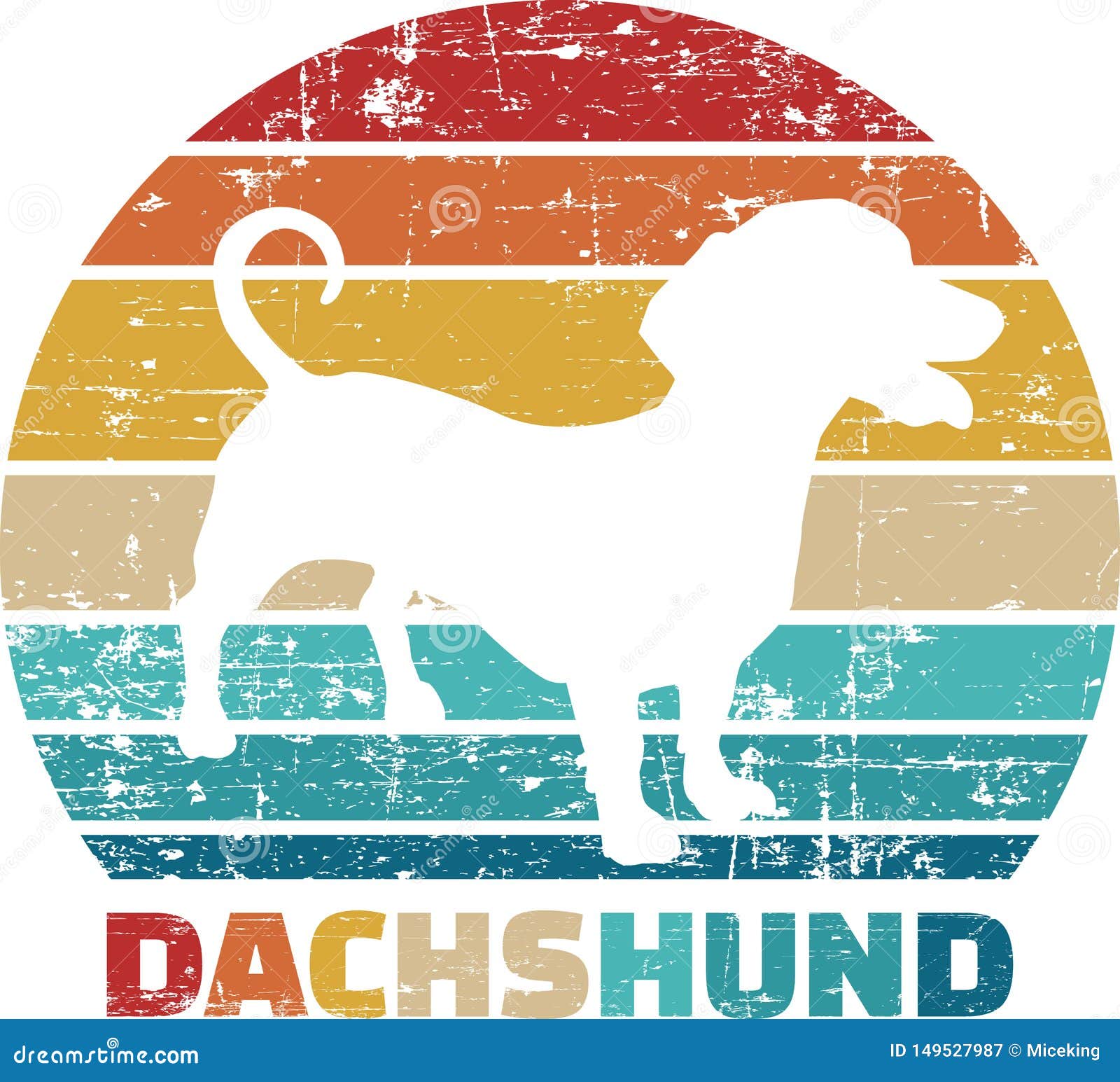 Vintage Dachshund Poster Vector Illustration | CartoonDealer.com #54981072