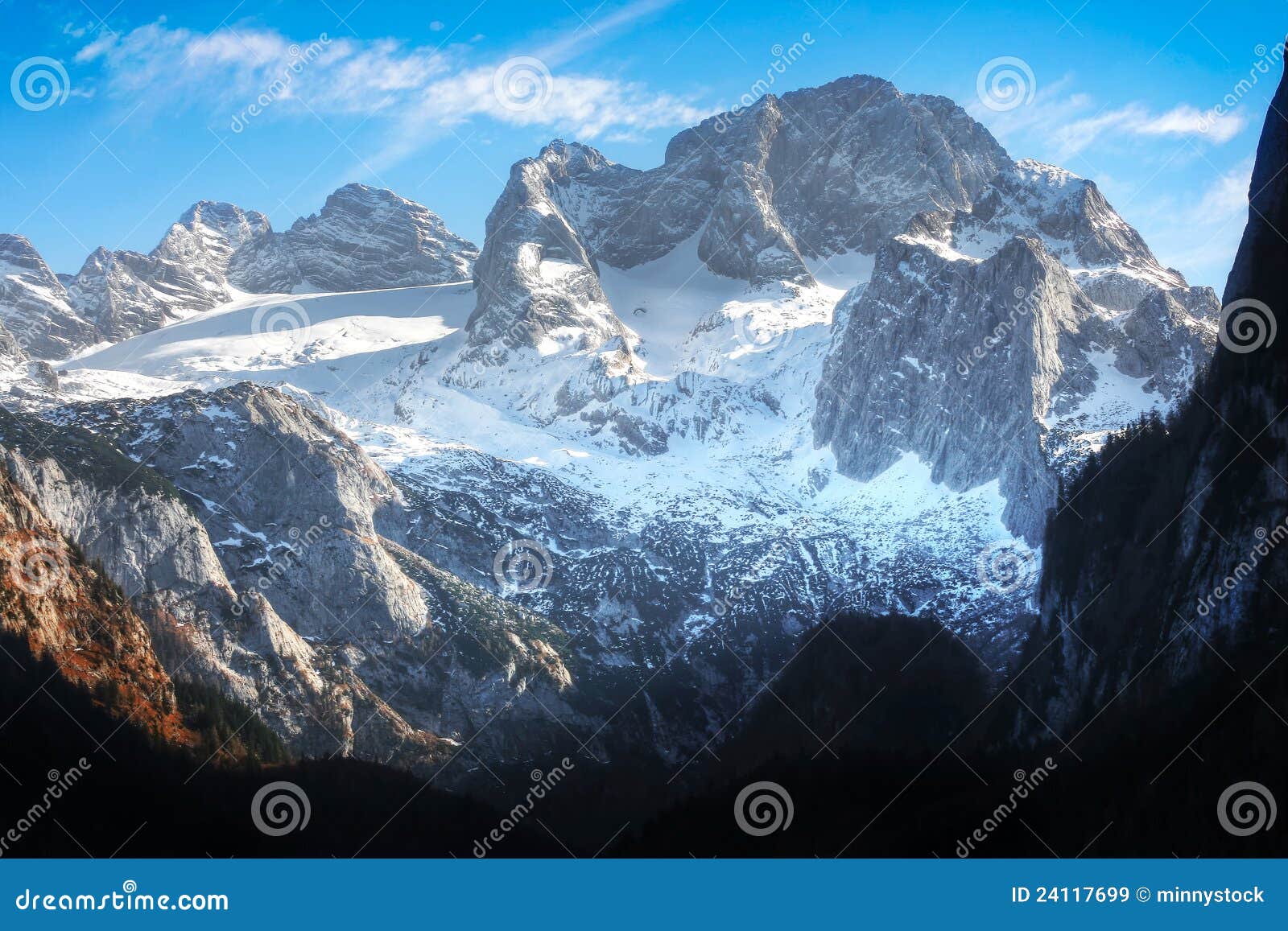 Dachstein Mountain in the Austrian Alps Stock Image - Image of blue ...