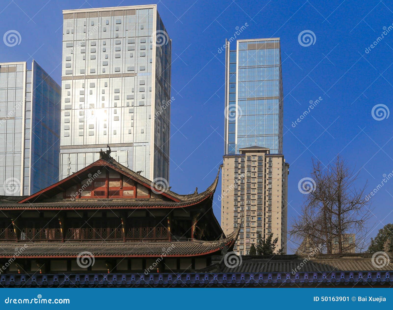 Daci Si Temple in Chengdu, China Stock Image - Image of downtown ...
