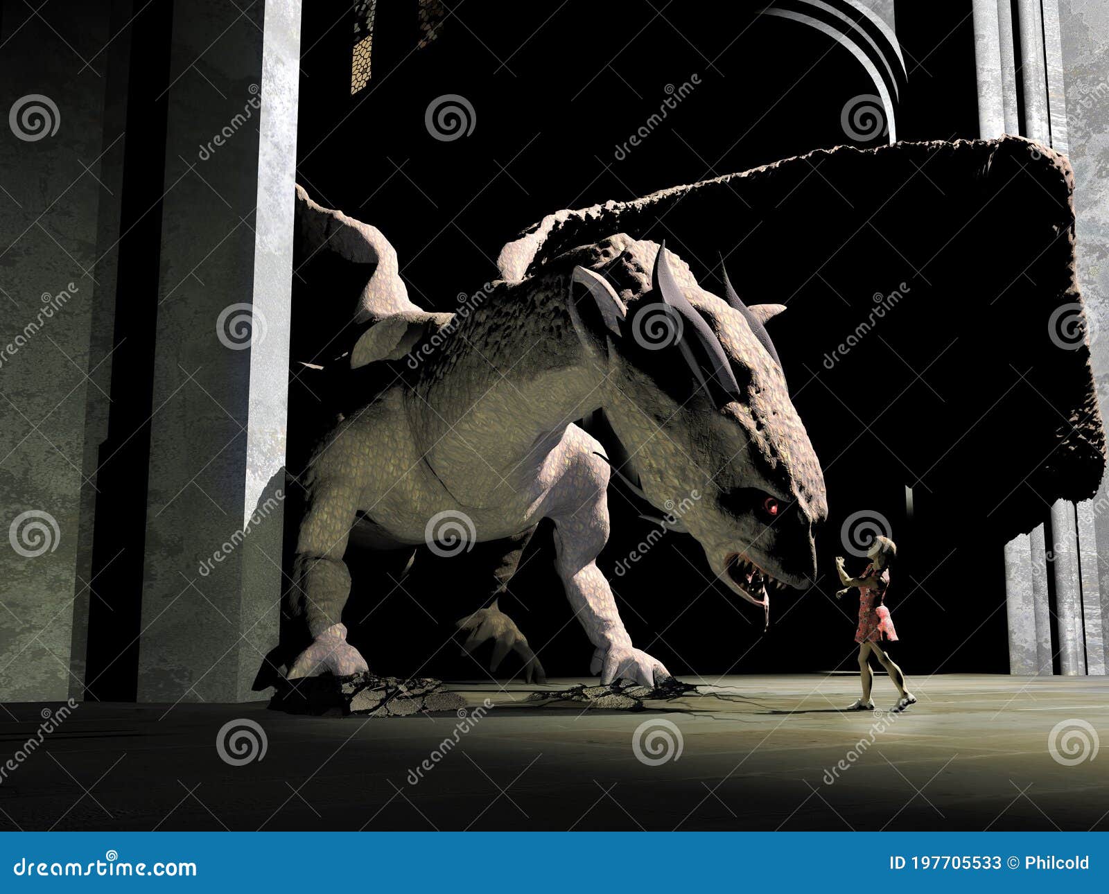 Facing the beast stock illustration. Illustration of abtract - 197705533