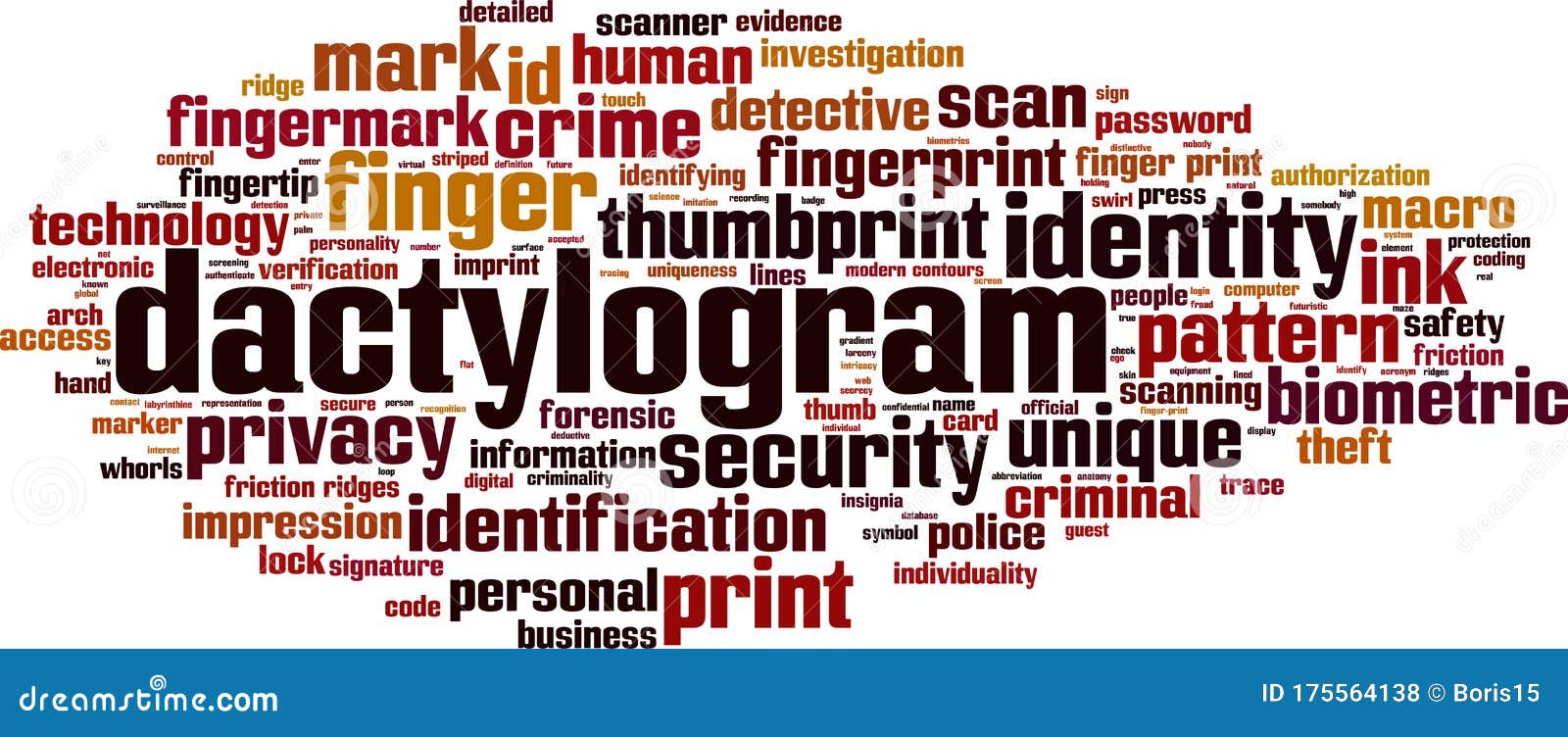 Dactylogram word cloud stock vector. Illustration of ridges - 175564138