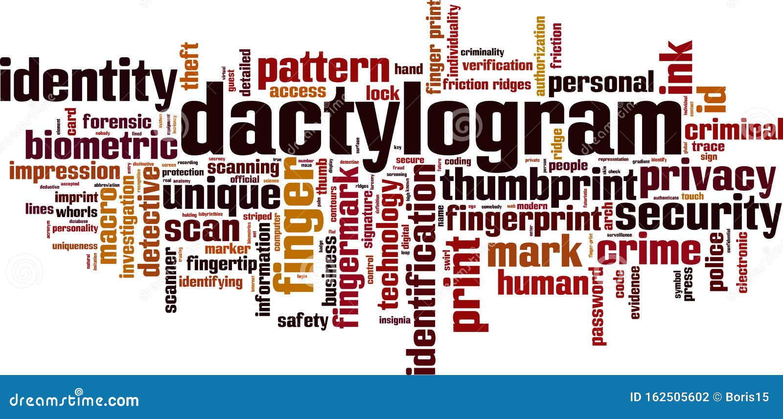 Dactylogram word cloud stock vector. Illustration of identification ...