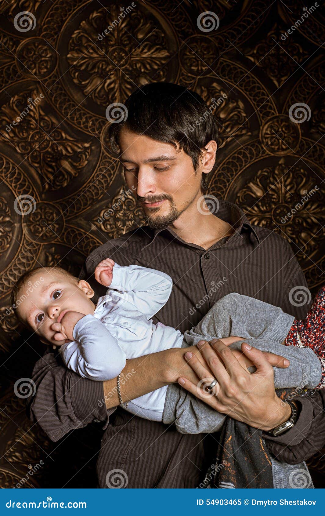 Dad with baby stock image. Image of childhood, relatives - 54903465