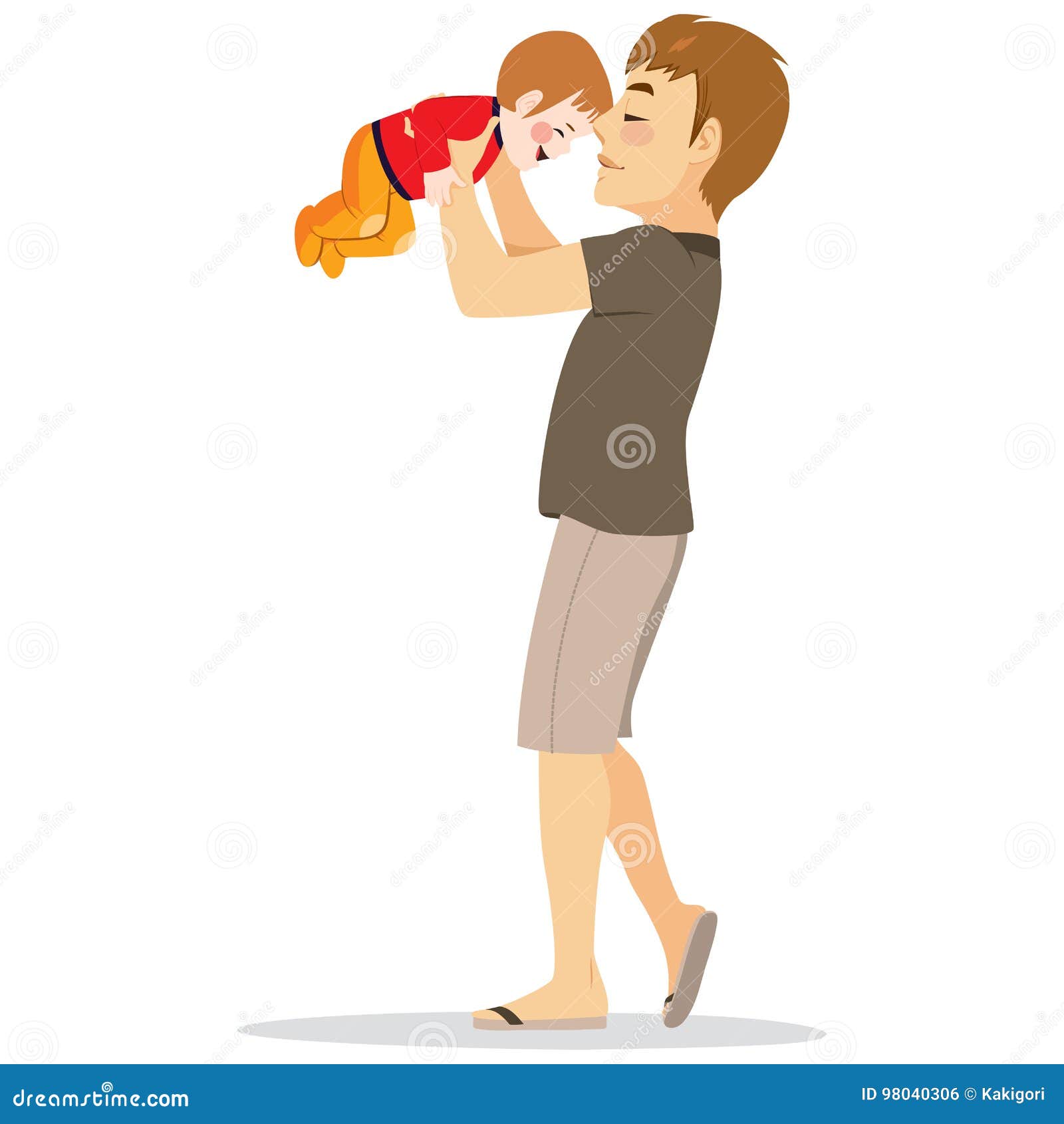 Dad with Baby stock vector. Illustration of leisure, holding - 98040306