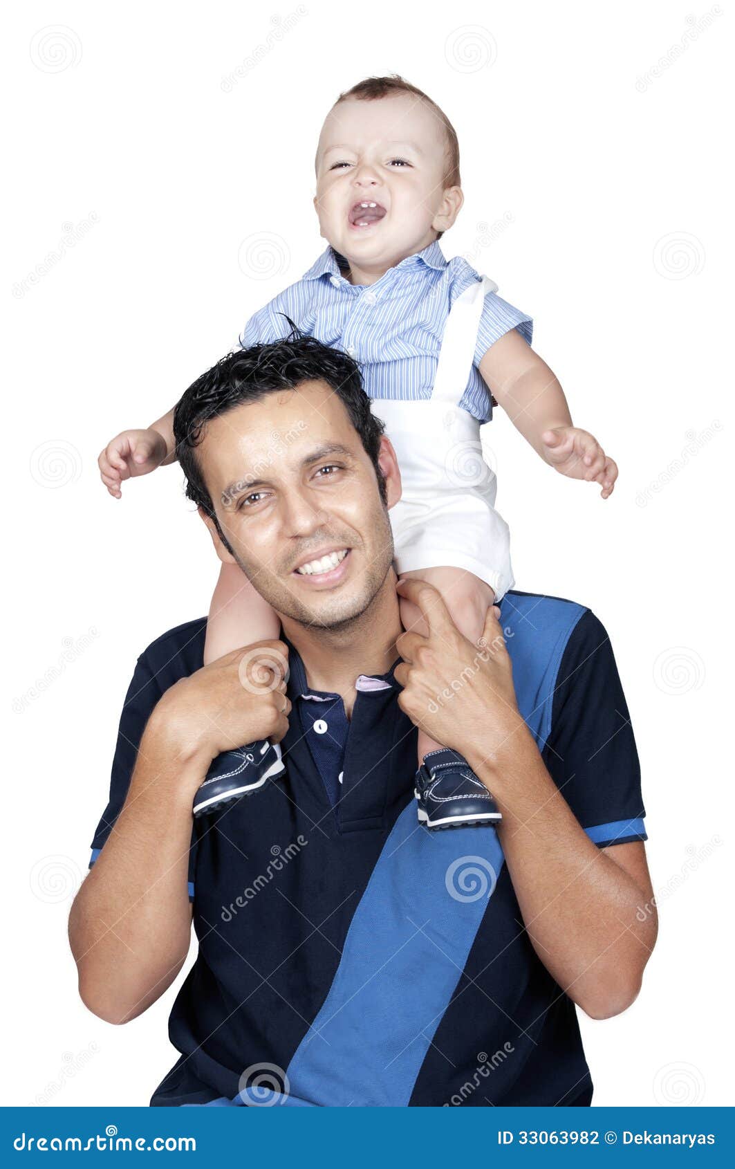 Dad Carrying His Son on Shoulder Stock Photo - Image of people ...