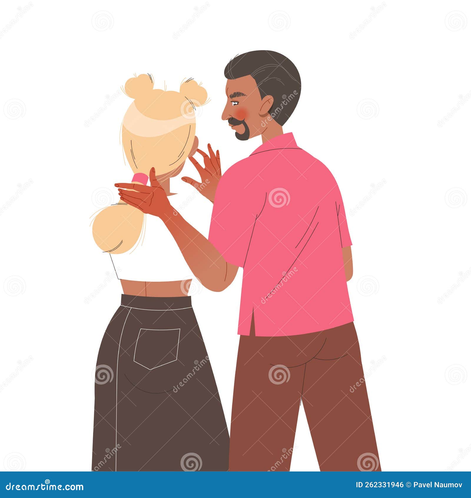 Dad Comforting Daughter Supporting and Talking of Problem Vector ...