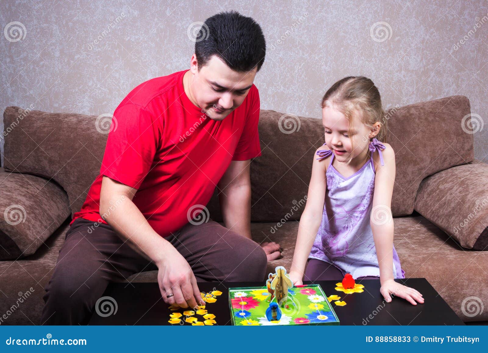 Dad and Daughter Playing Table Game Stock Image - Image of game, cute ...