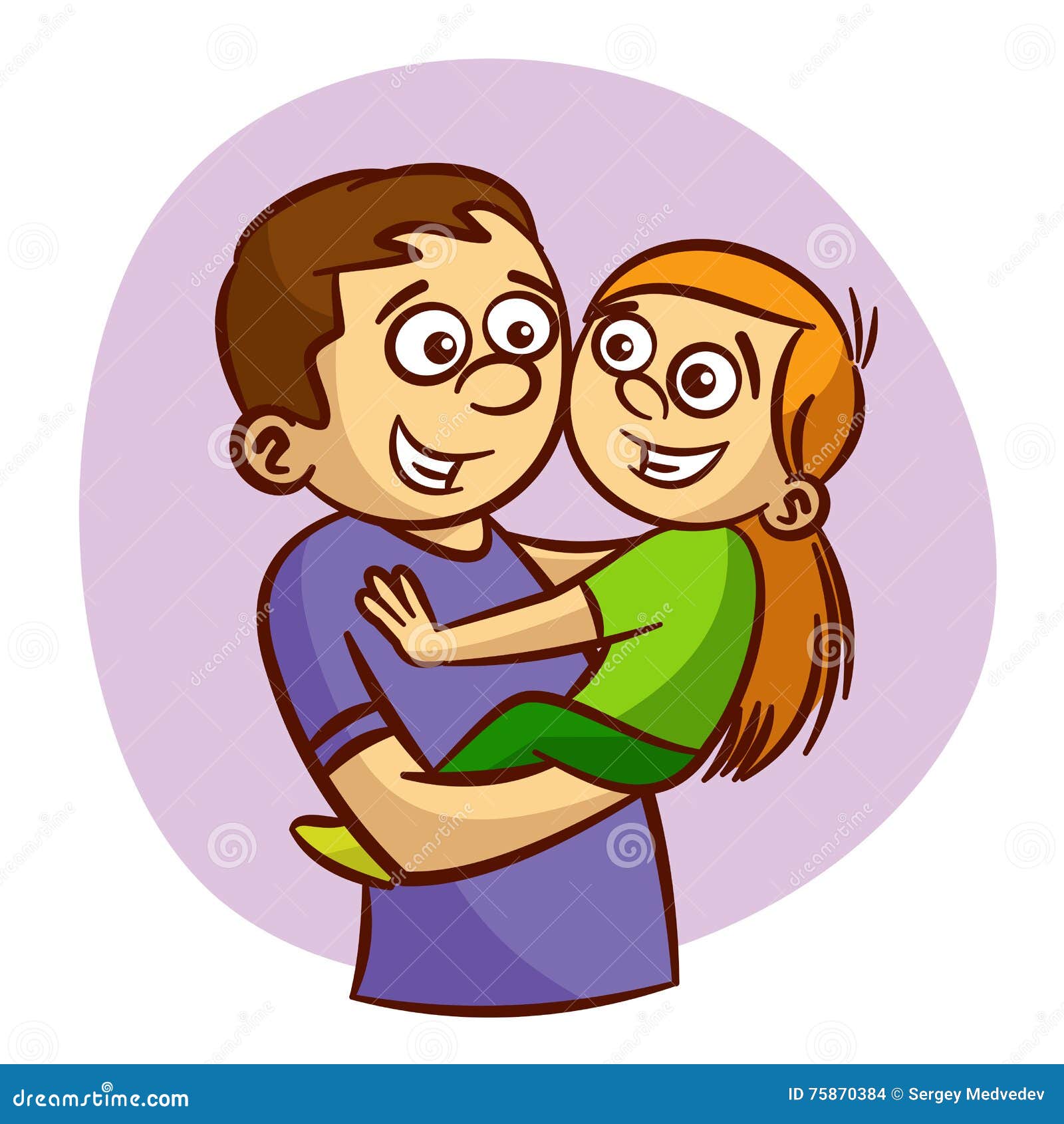 Dad and daughter smiling stock vector. Illustration of beautiful - 75870384