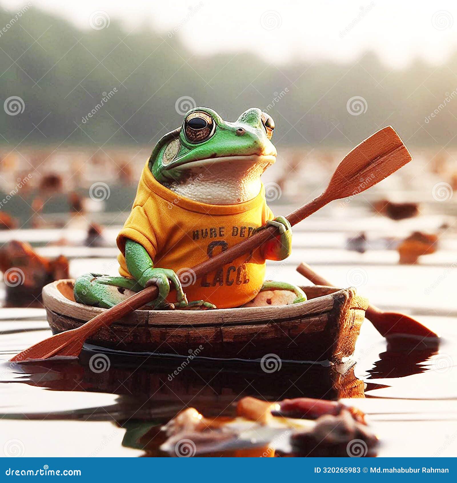 Frog Riding A Fish Vector Illustration | CartoonDealer.com #182409668