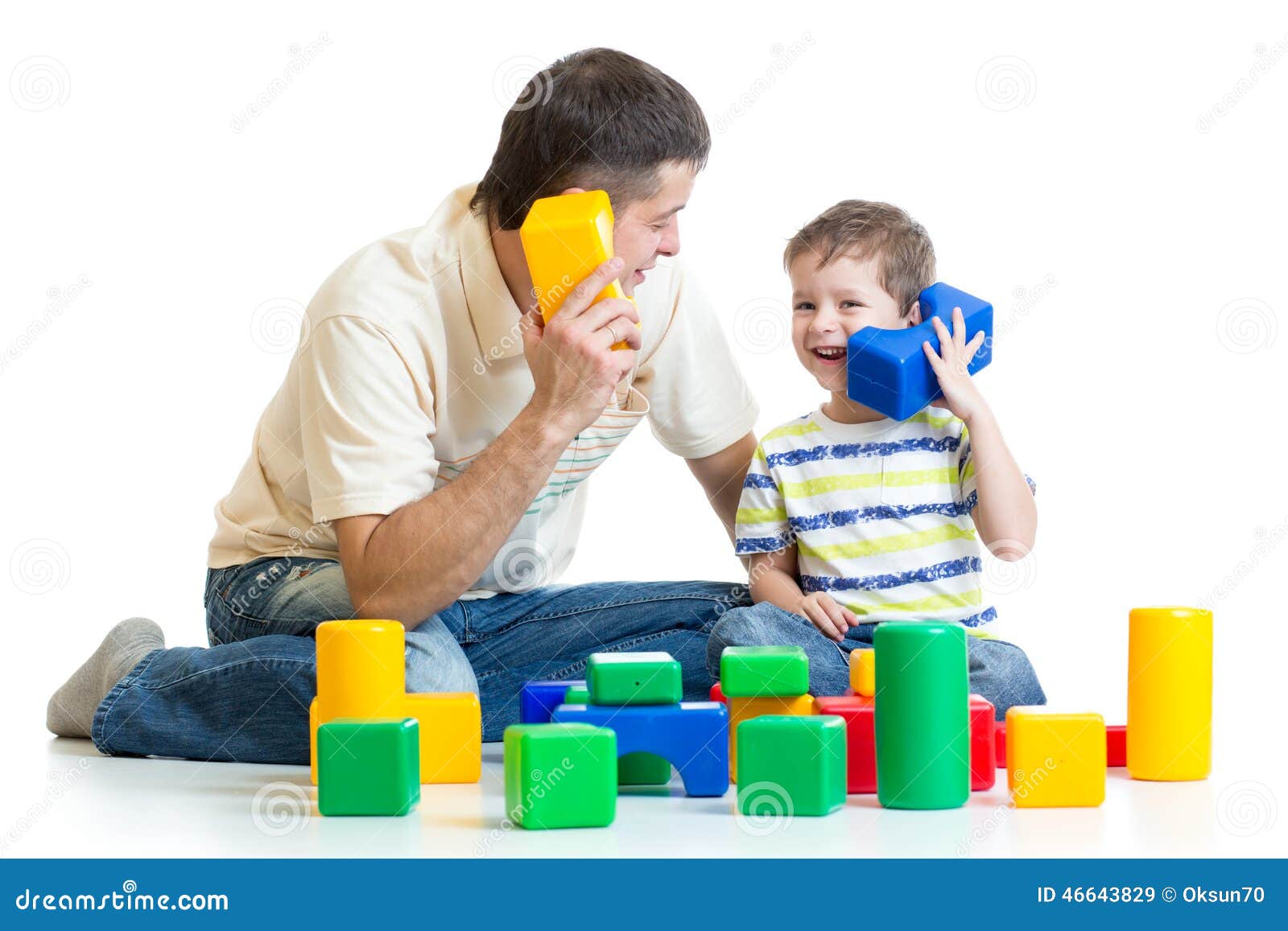 Dad and Kid Boy Role-playing Together Stock Image - Image of activity ...