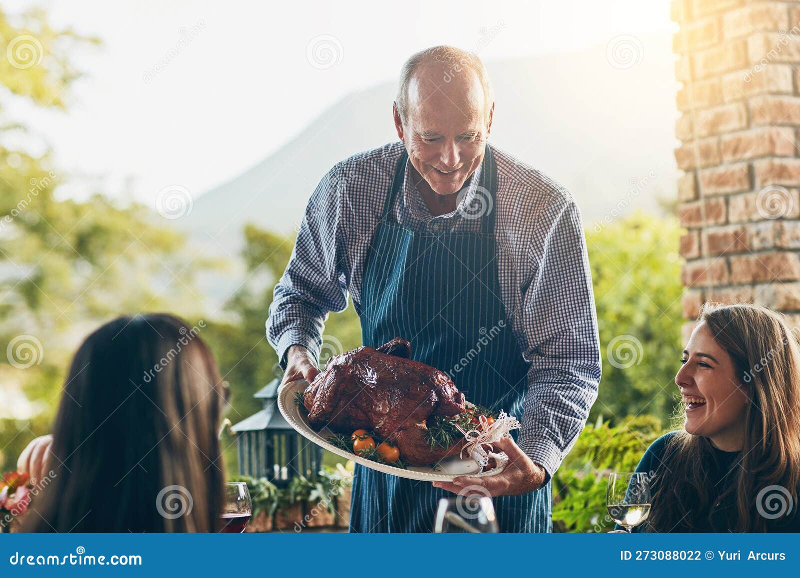 Dad always Knew How To Make a Great Turkey. a Man Bringing a Freshly ...
