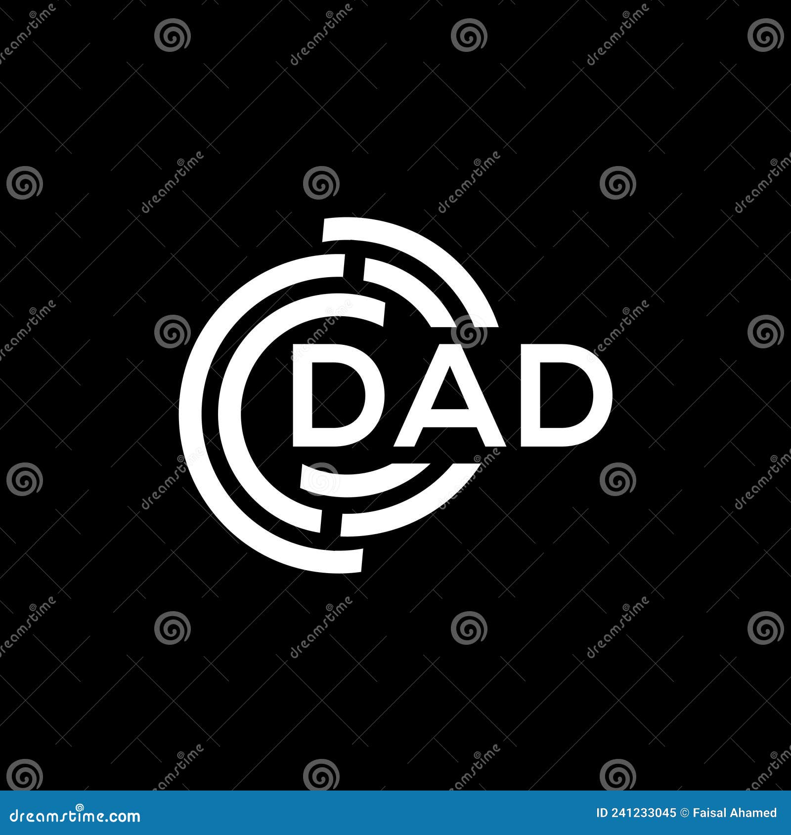 DAD Letter Logo Design on Black Background. DAD Creative Initials ...