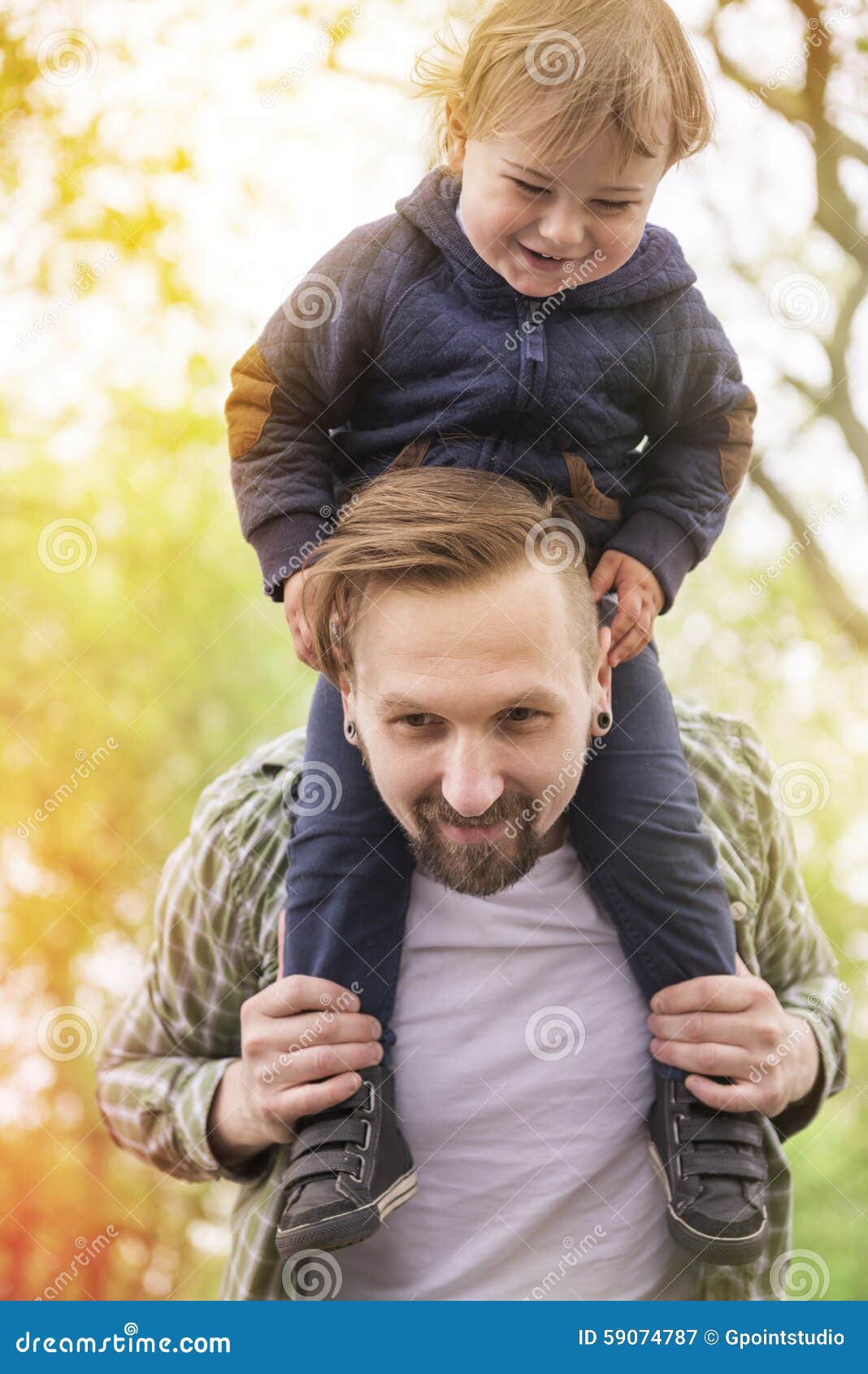 Dad with little boy stock image. Image of beard, parent - 59074787