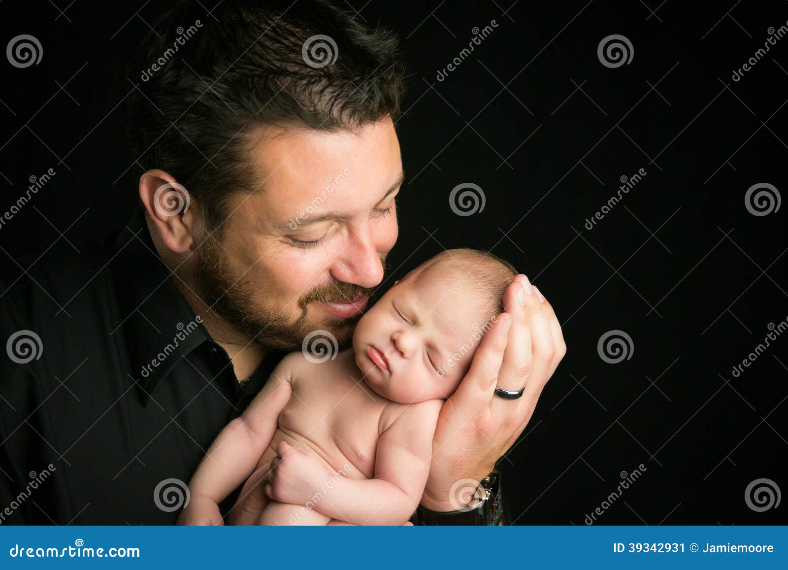 Father with newborn baby stock image. Image of close - 39342931