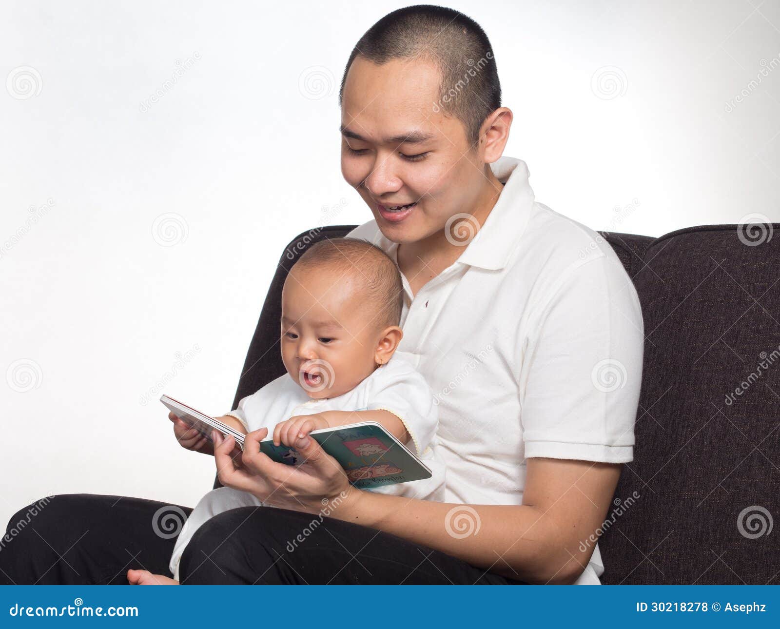 Reading book with dad stock photo. Image of child, affection - 30218278