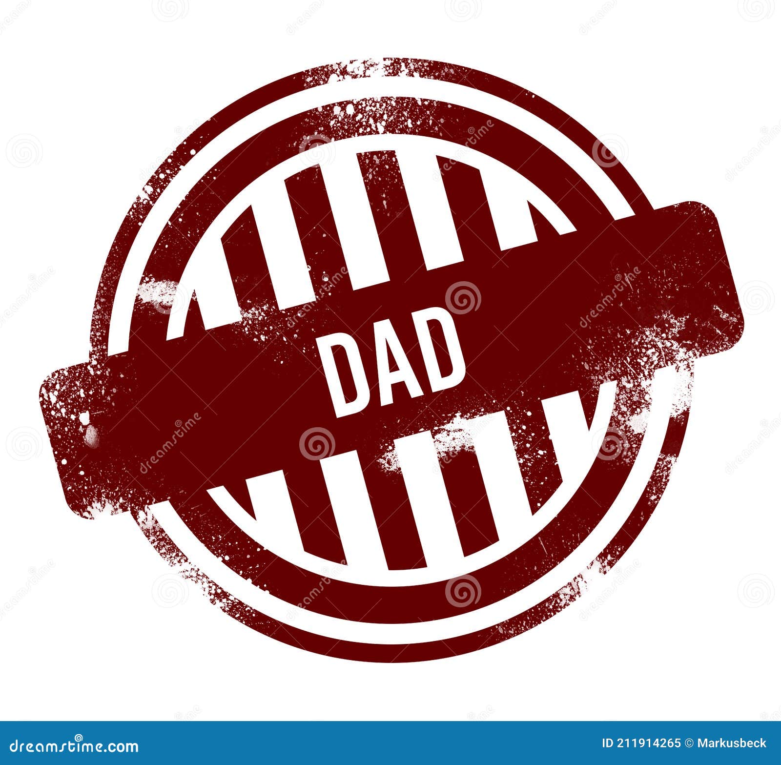 Dad - Red Round Grunge Button, Stamp Stock Illustration - Illustration ...